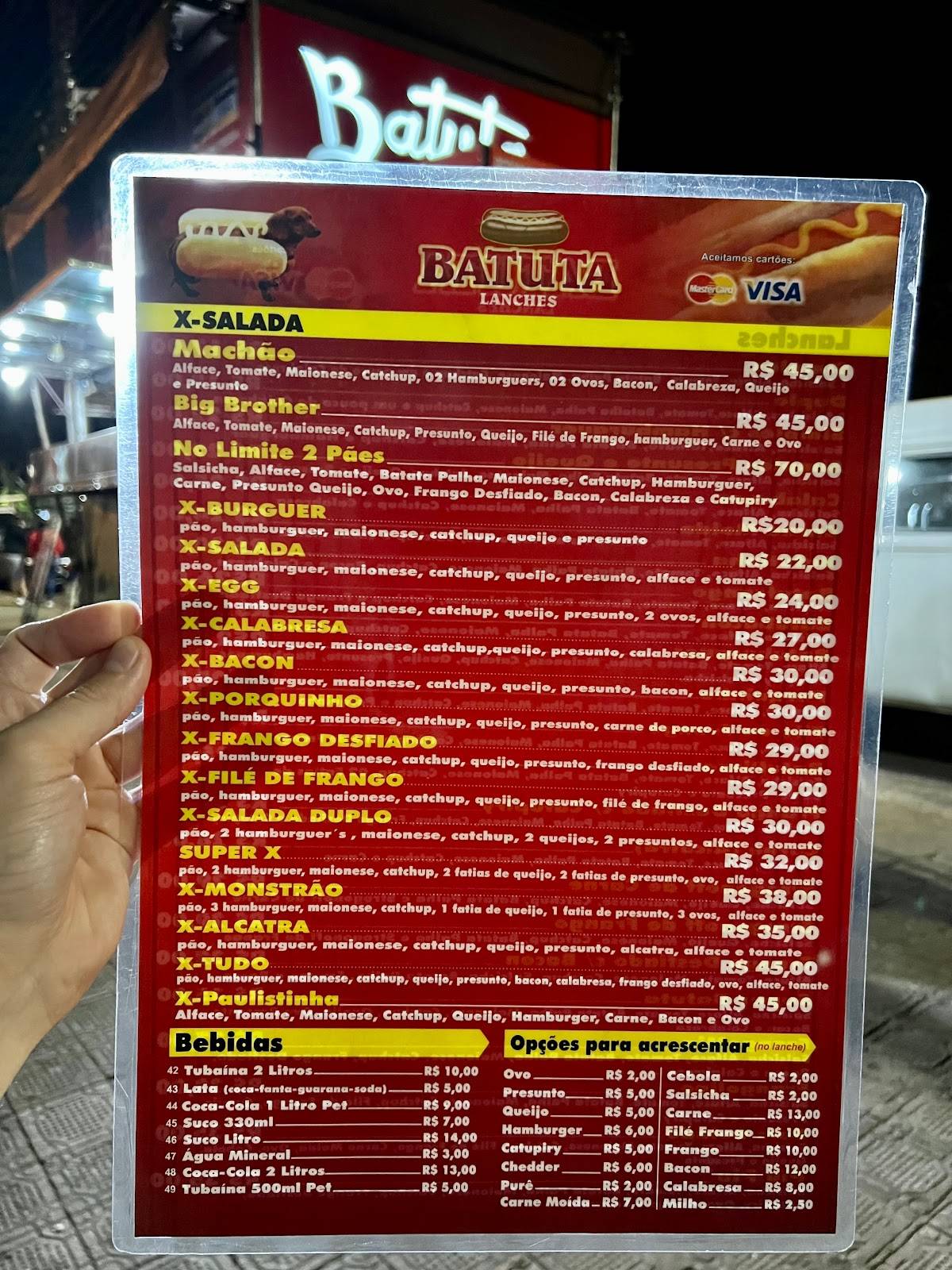 Menu em Batuta Lanches restaurante, Maringá