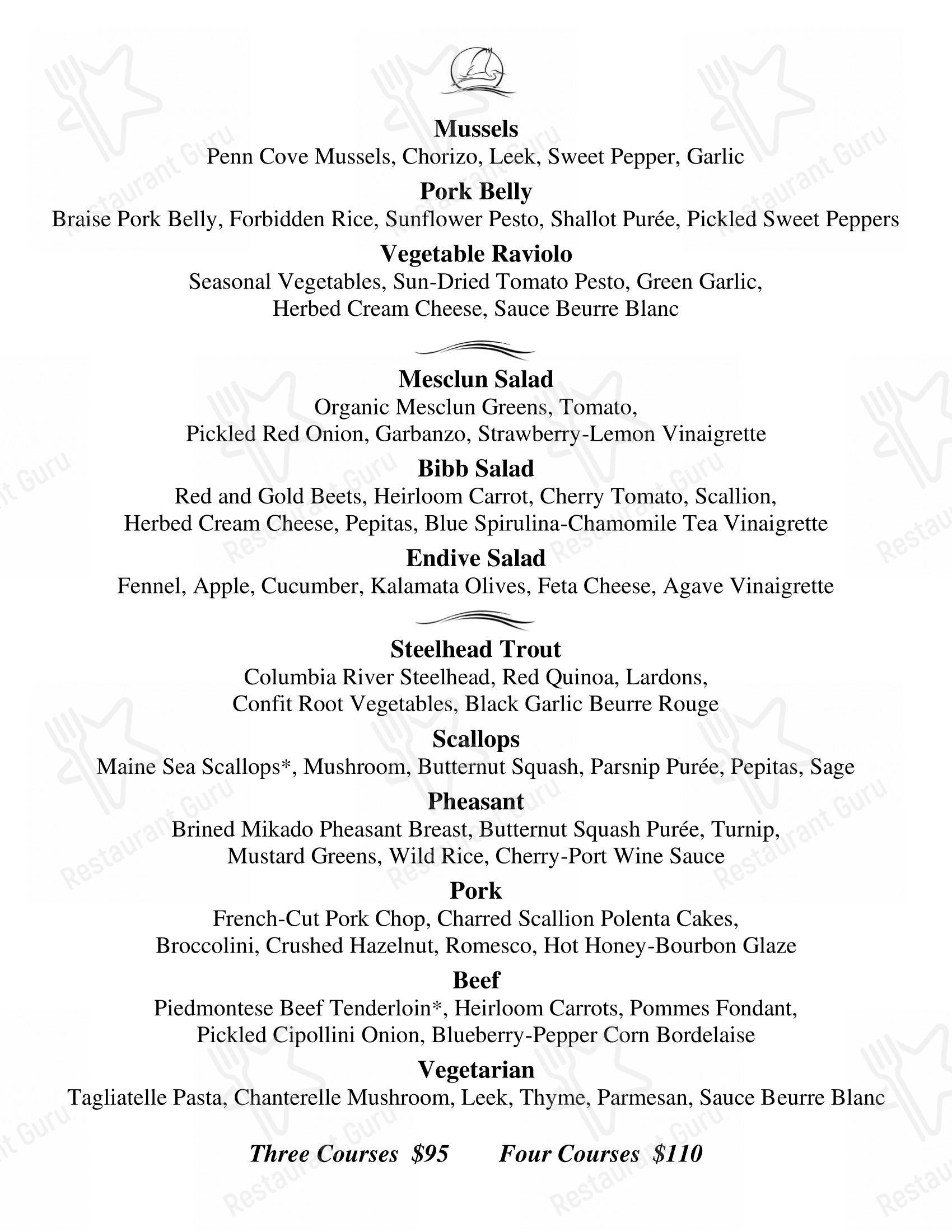 Menu at Bay House fast food, Lincoln City