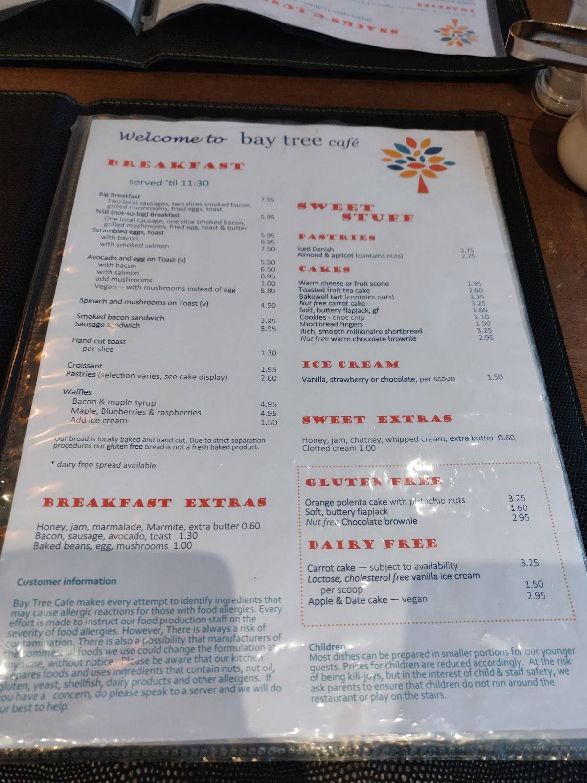 Menu at Bay Tree Cafe, Bury Saint Edmunds, 11 St John's St