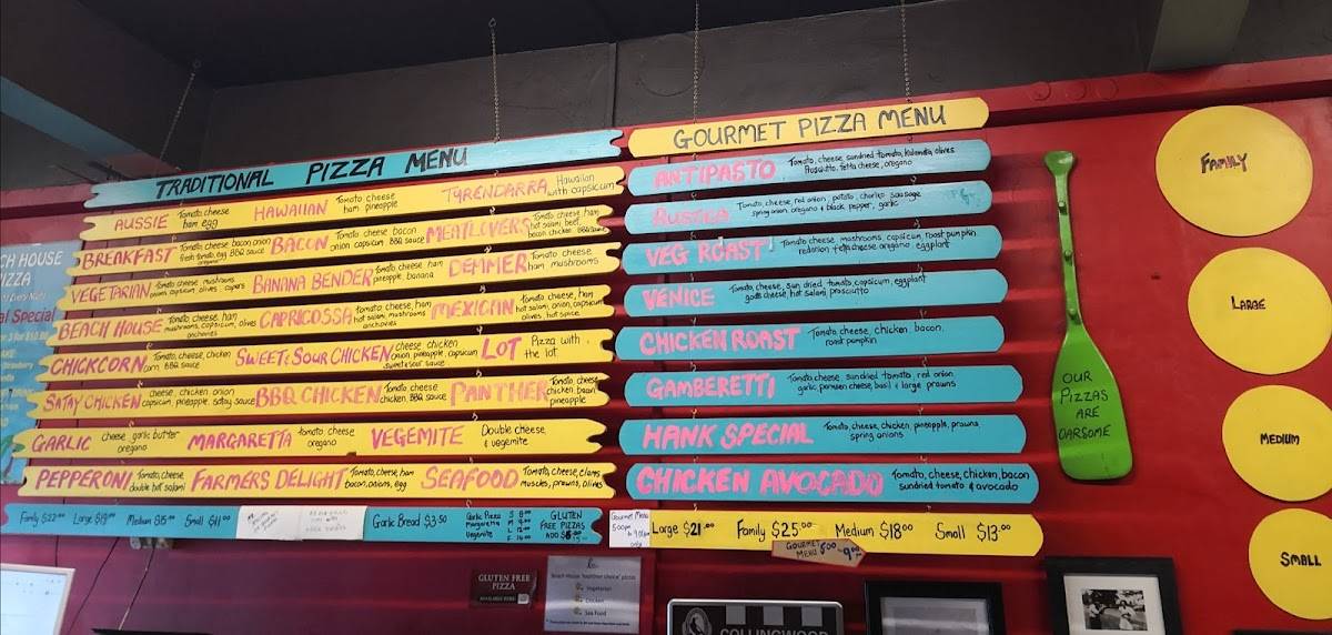 Menu at Beach House Pizza pizzeria, Portland