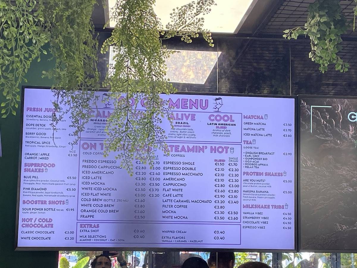 Menu at Bean Bar Old Port, Limassol
