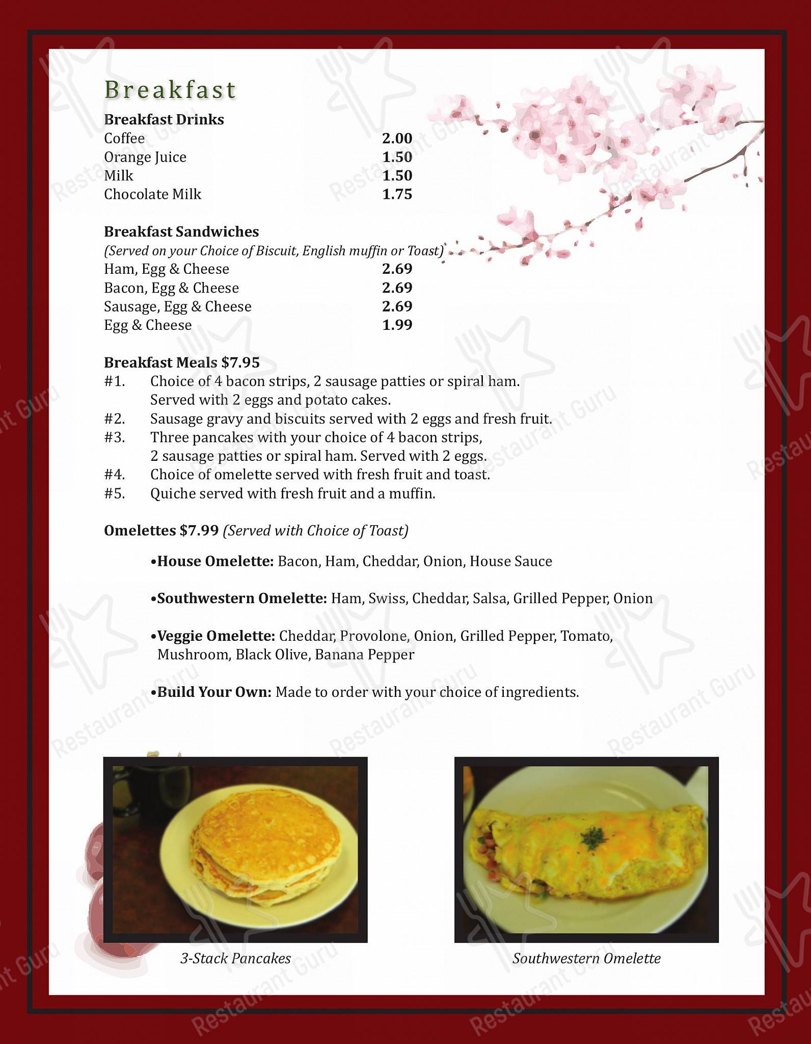 Menu at Cherry House Cafe, Beavercreek, Meadow Bridge Dr