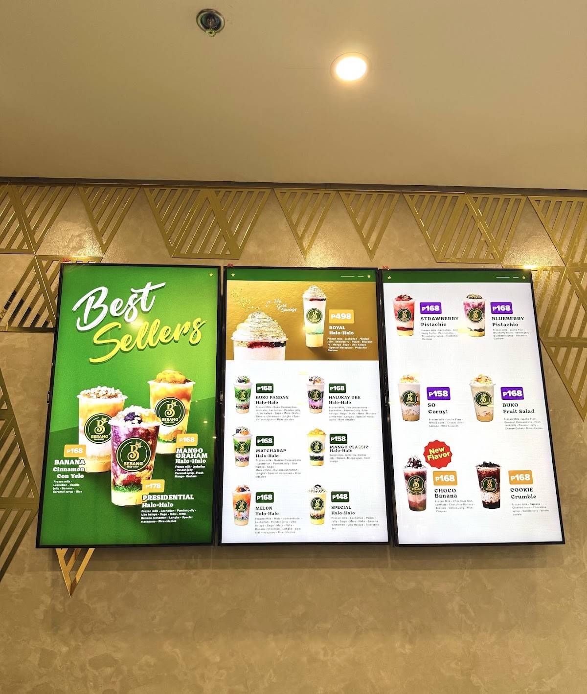 Menu at Bebang Halo-Halo desserts, Mandaluyong