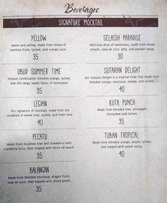 Menu at Bebek Tepi Sawah restaurant, Central Jakarta, 10