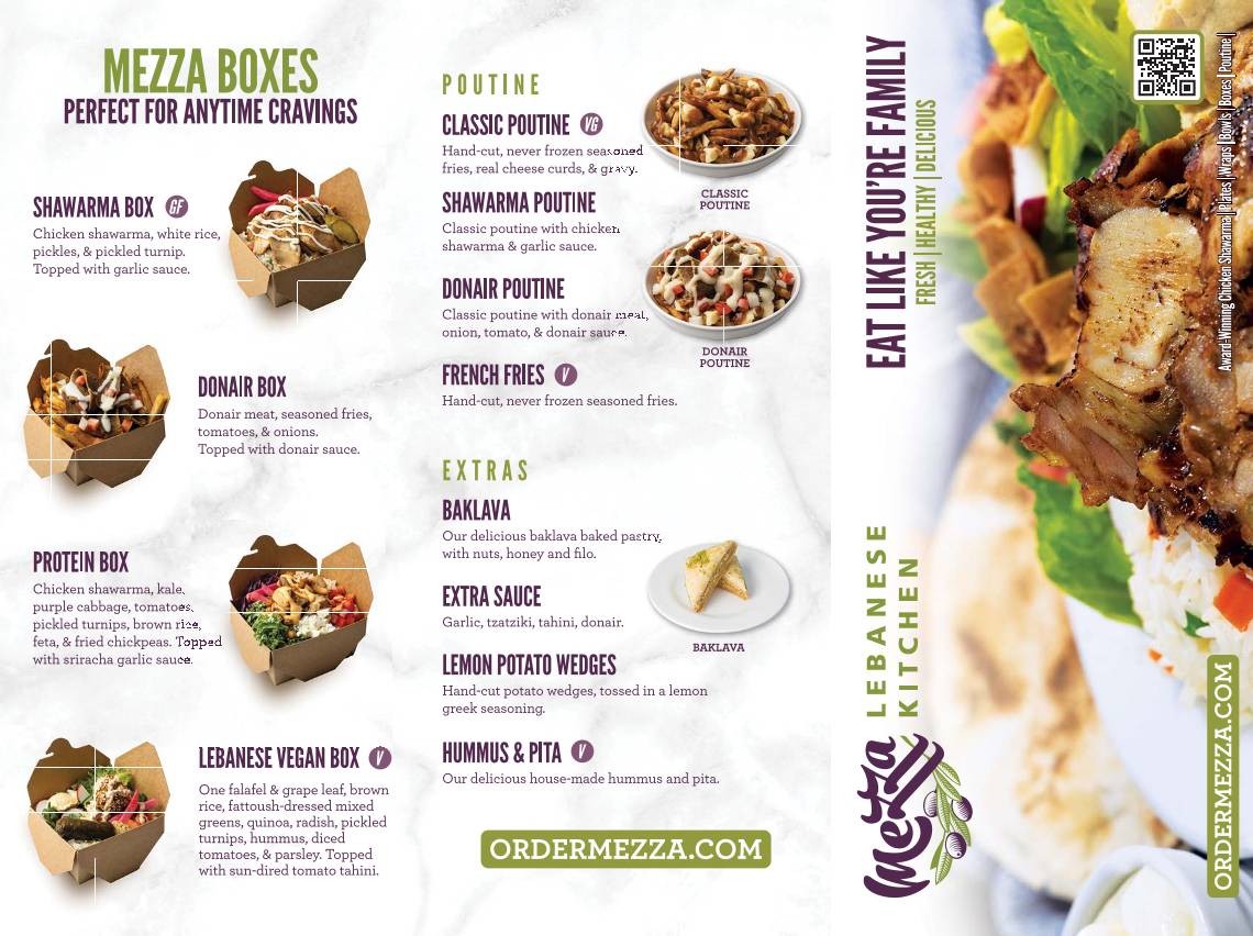 Menu at Mezza Lebanese Kitchen (Larry Uteck) restaurant, Halifax, 14 ...