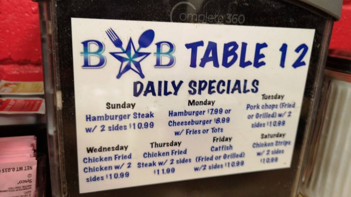 Menu at Bella Blue Cafe, Temple