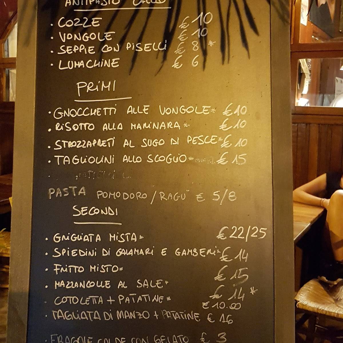 Menu da La Baracca, Bellaria
