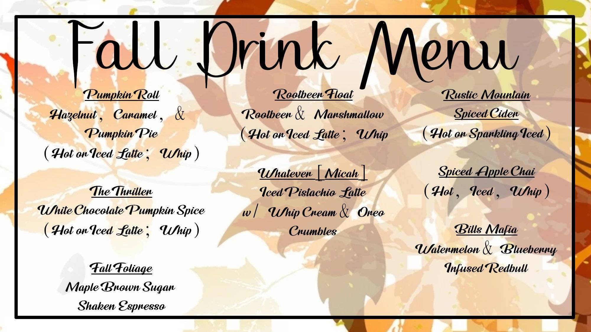 Menu at Bell's Country Coffee cafe, Elmira Heights