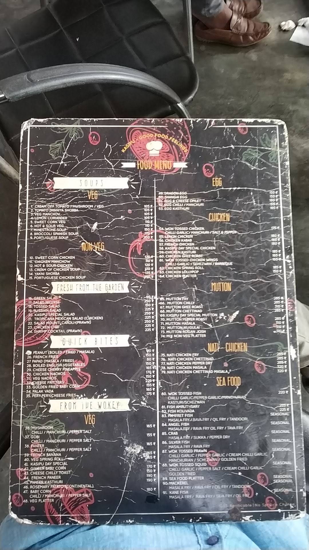 Menu at Kasipu Resto-Bar, Bengaluru, #35/9
