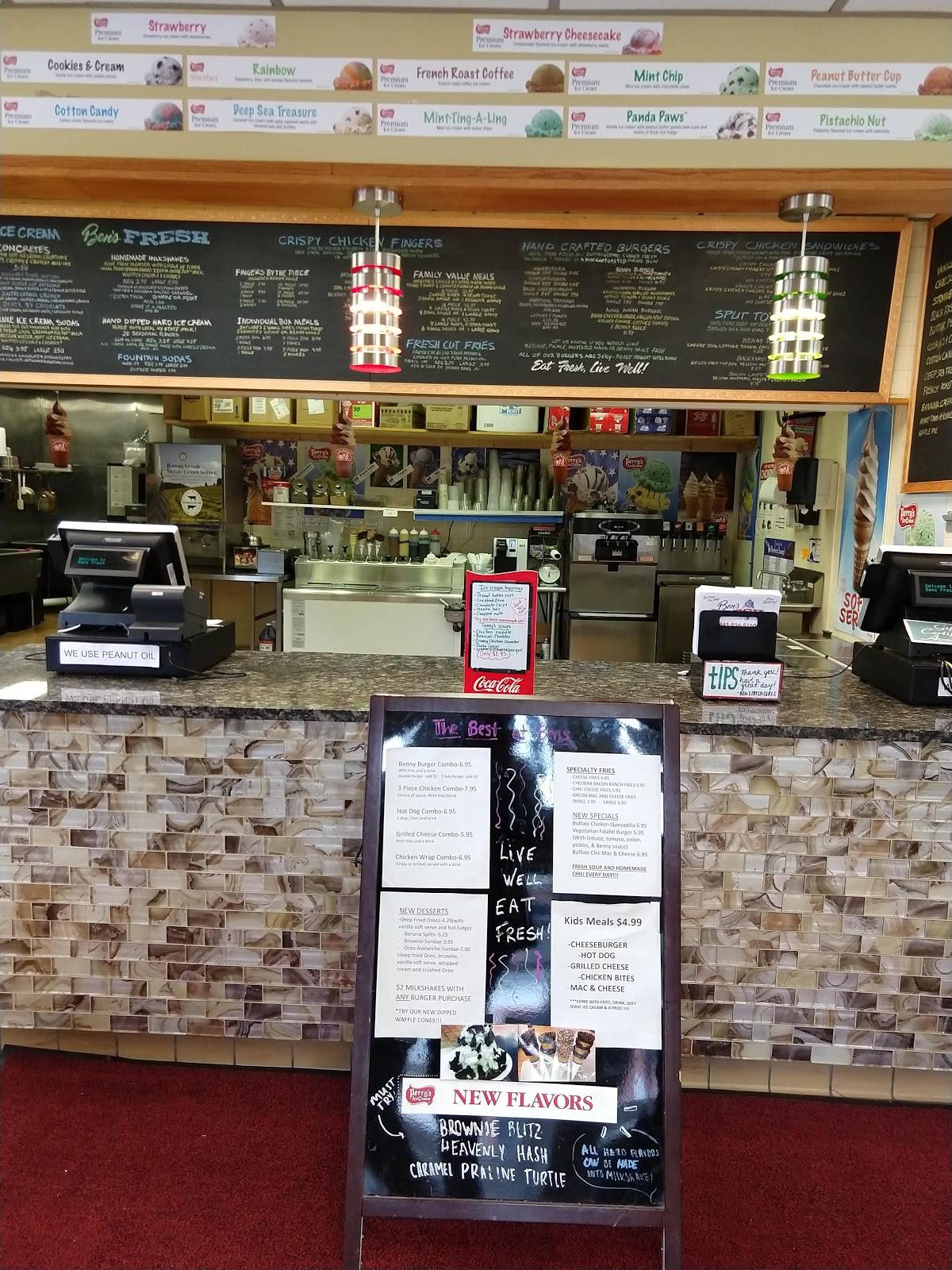 Menu at Ben's Fresh fast food, Port Jervis