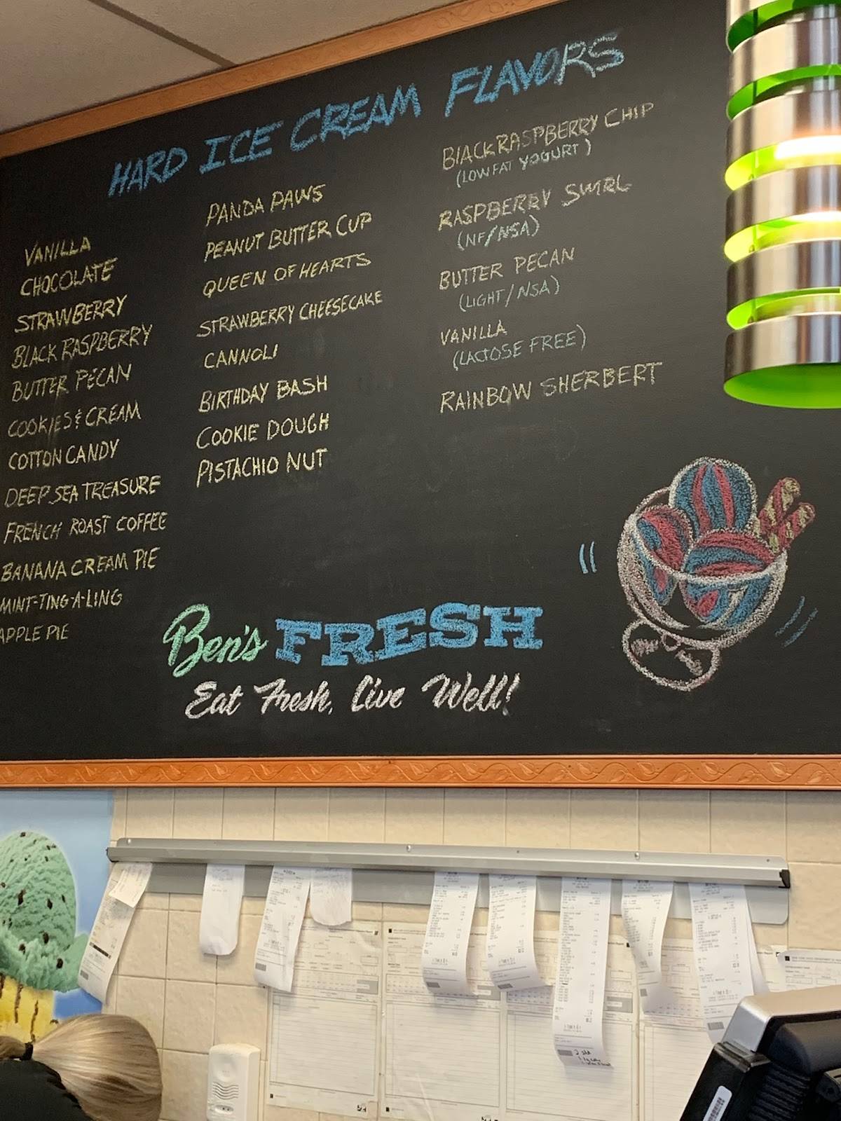 Menu at Ben's Fresh fast food, Port Jervis