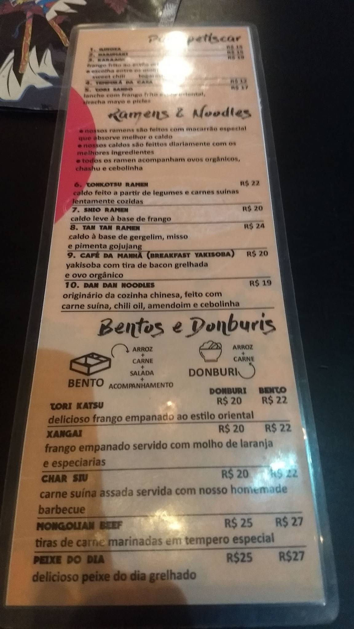 Menu em Bento Noodle Bar, Campinas