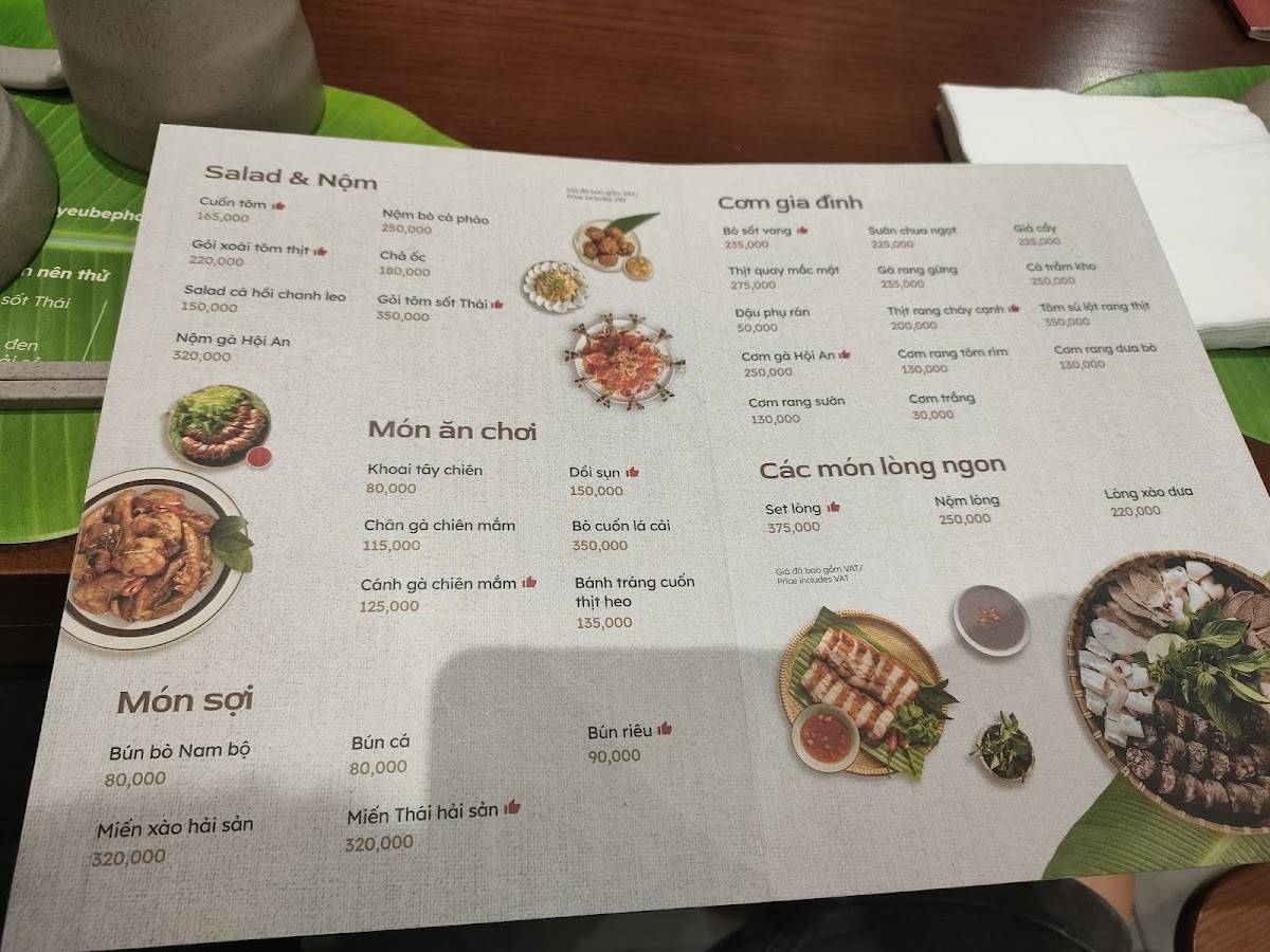 Menu at Bếp Hoa Cuisine - Nguyễn Tuân restaurant, Hanoi, 194 Đ. Nguyễn Tuân