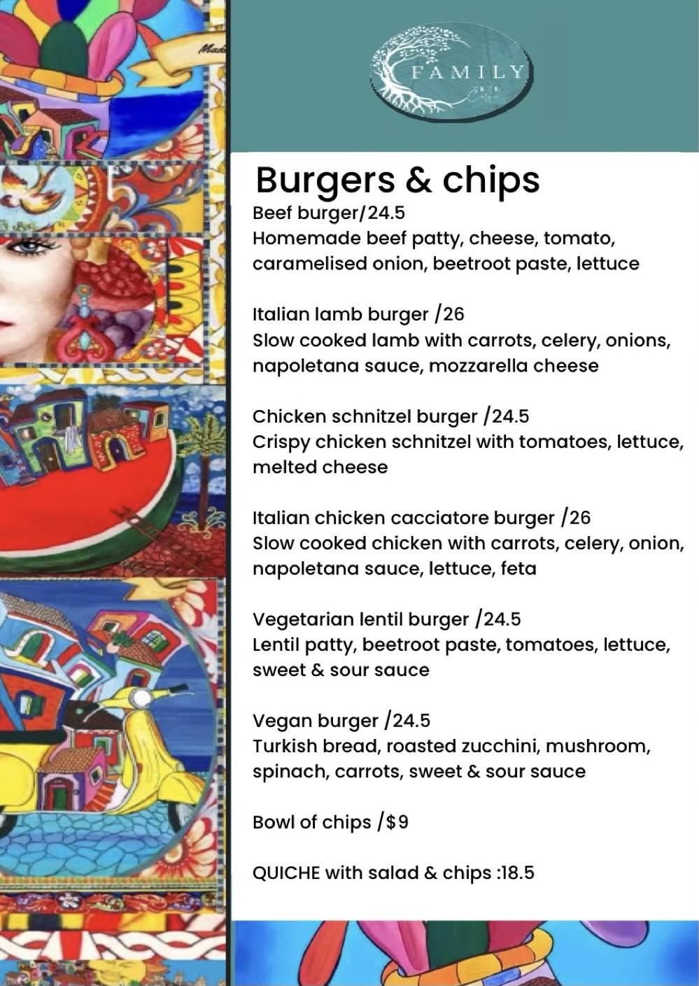 Menu at Family Tree Cafe & Restaurant, Berry