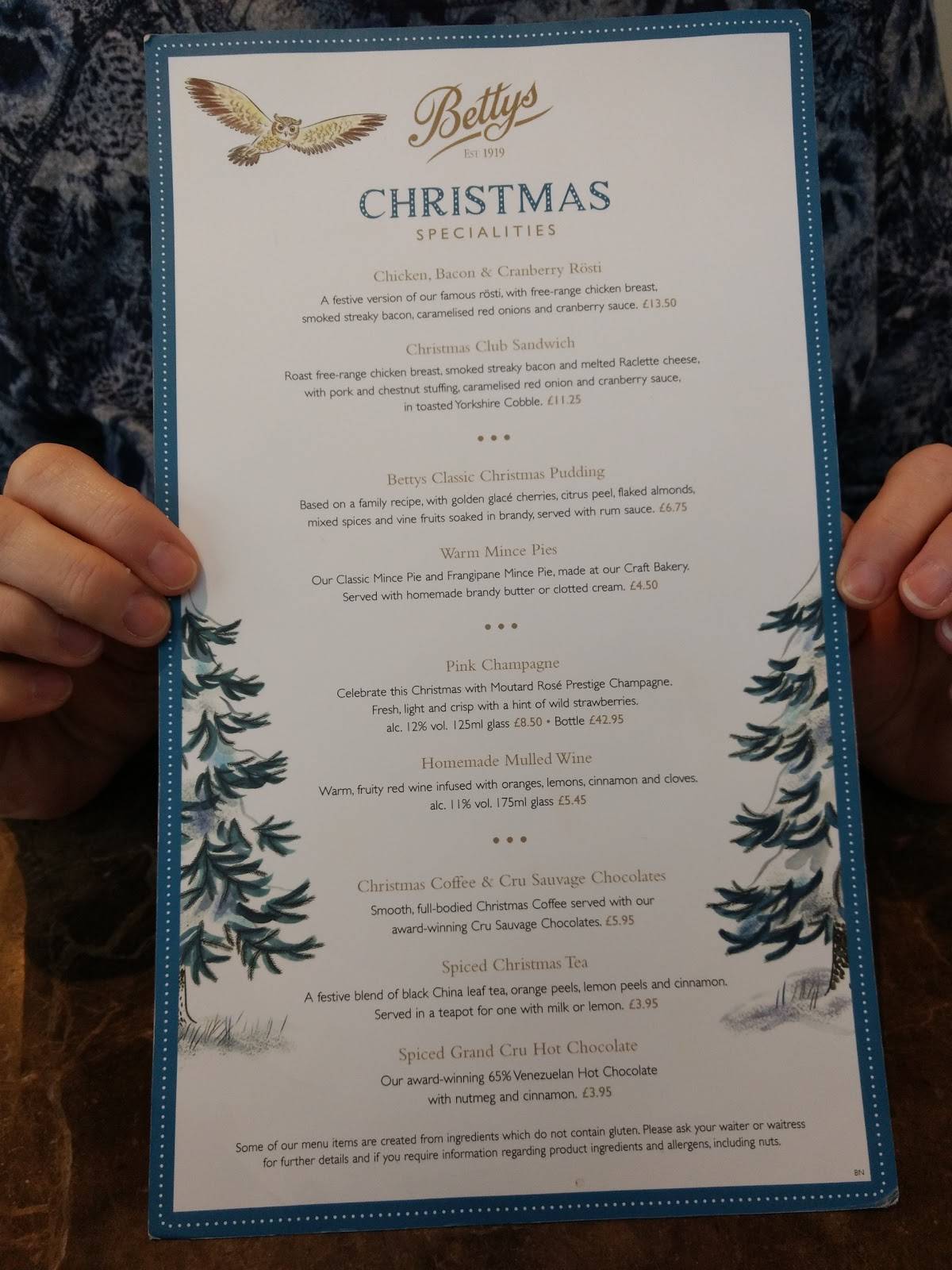 Menu at Bettys Café Tea Rooms cafe, Northallerton
