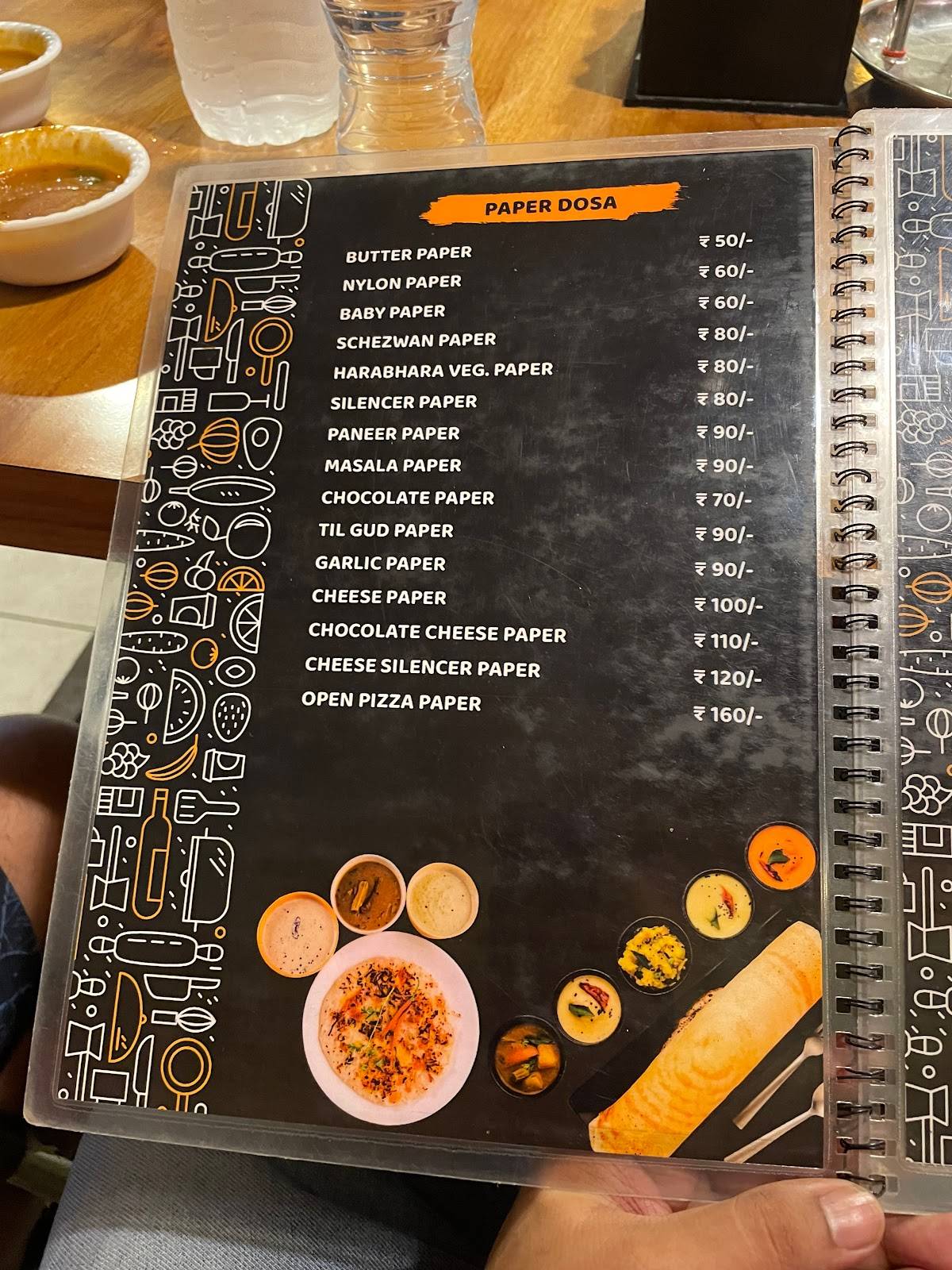 Menu at Maher Dosa Palace, Bharuch