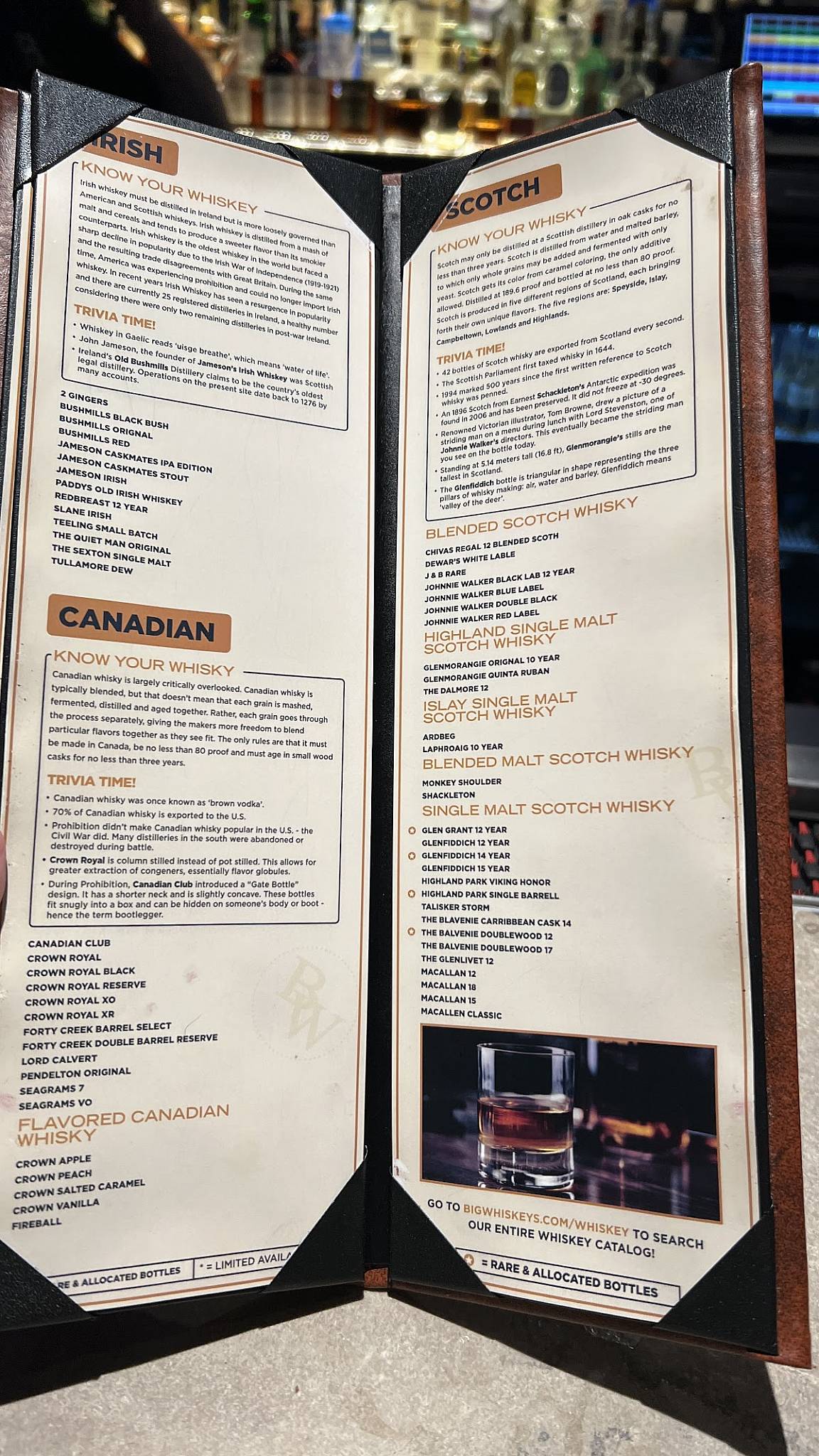 Menu at Big Whiskey's American Restaurant & Bar, Hoover