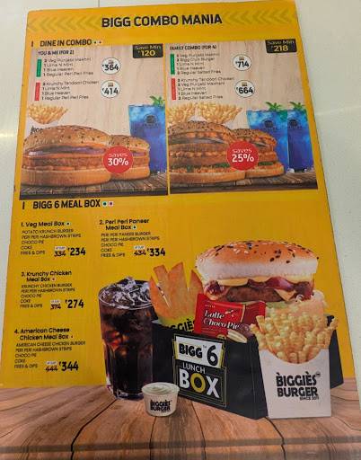 Menu at Biggies Burger : Ampa Skyone Mall, Chennai