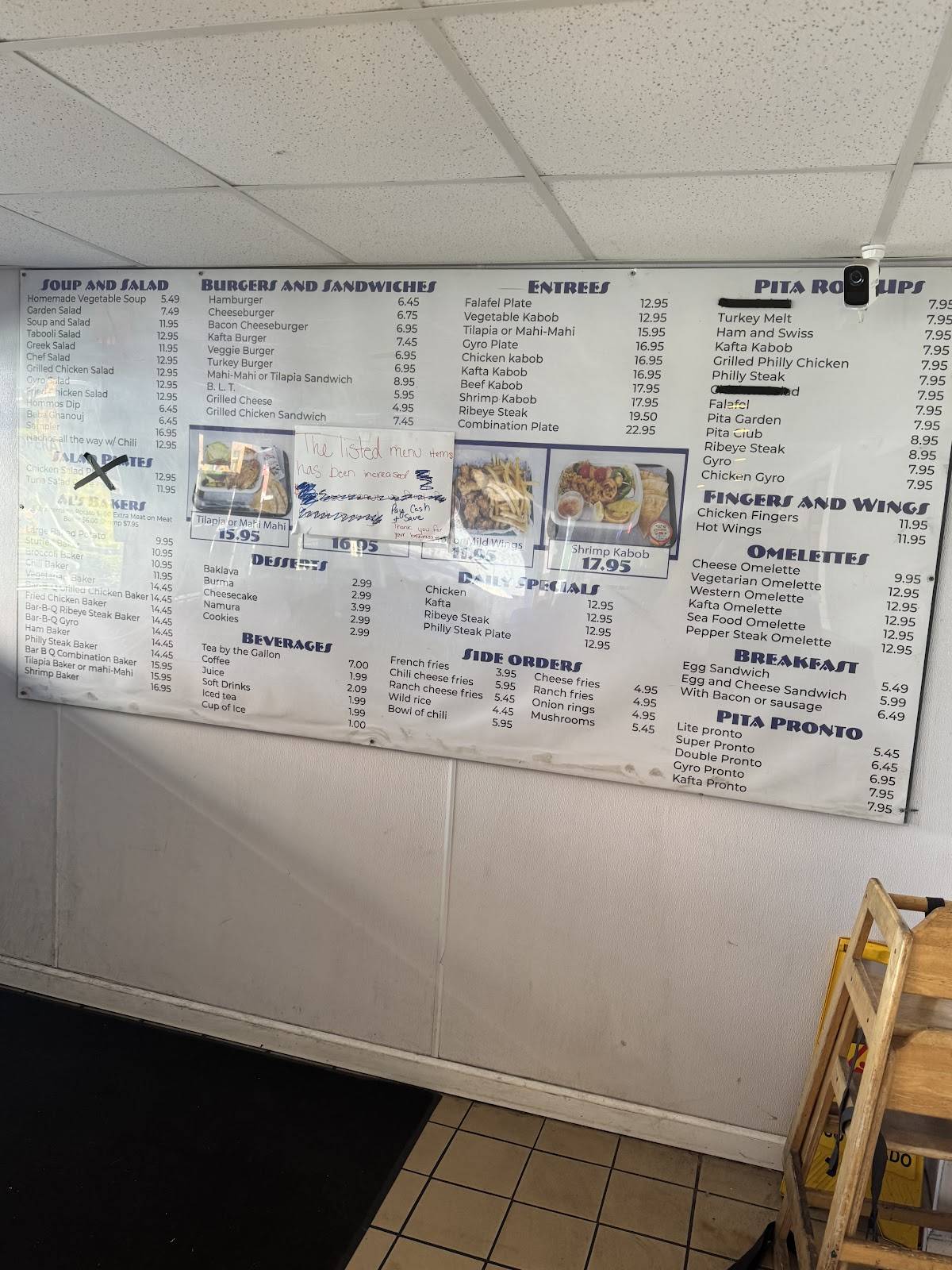 Menu at Al's Deli & Grill restaurant, Birmingham