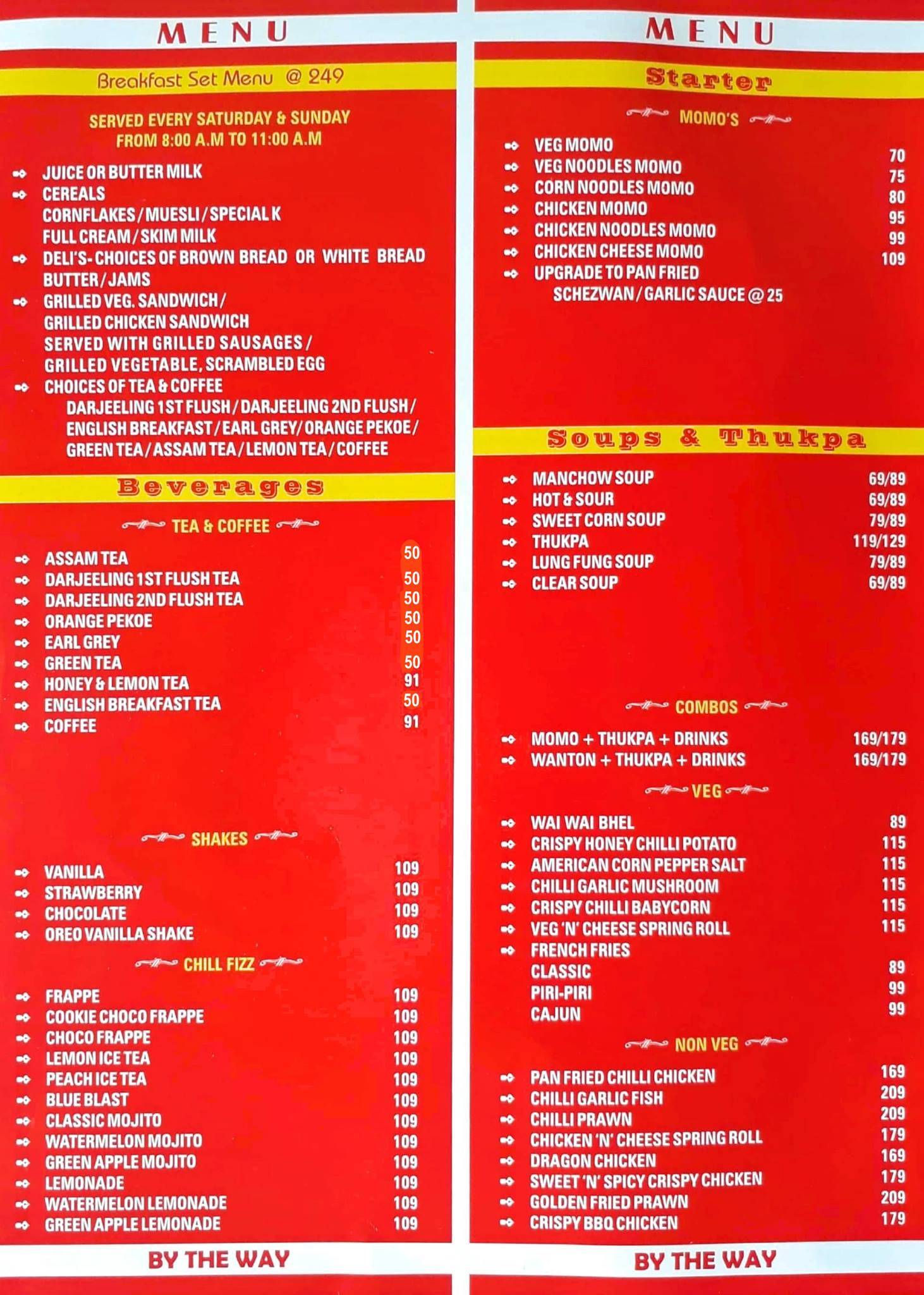 Menu at Bistro By The Way, Kolkata, P 549