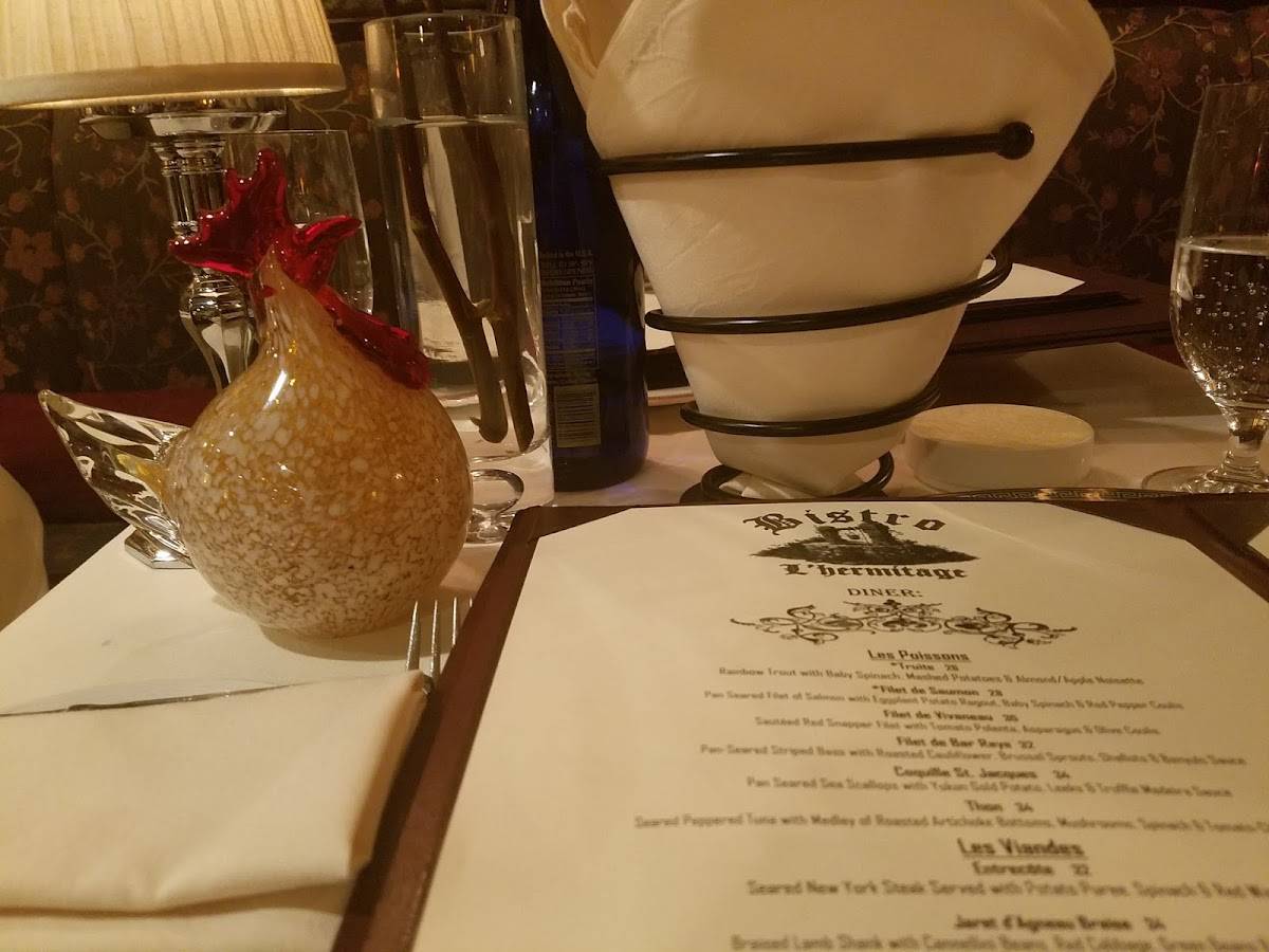 Menu at Bistro L'Hermitage restaurant, Woodbridge