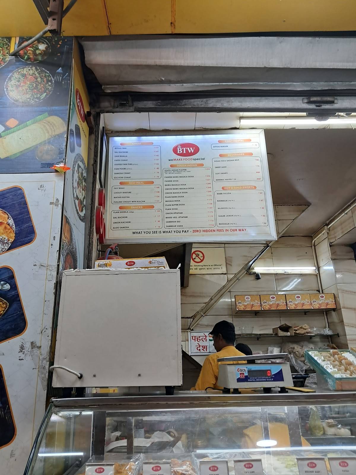 Menu at Bittoo Tikki Wala, Delhi