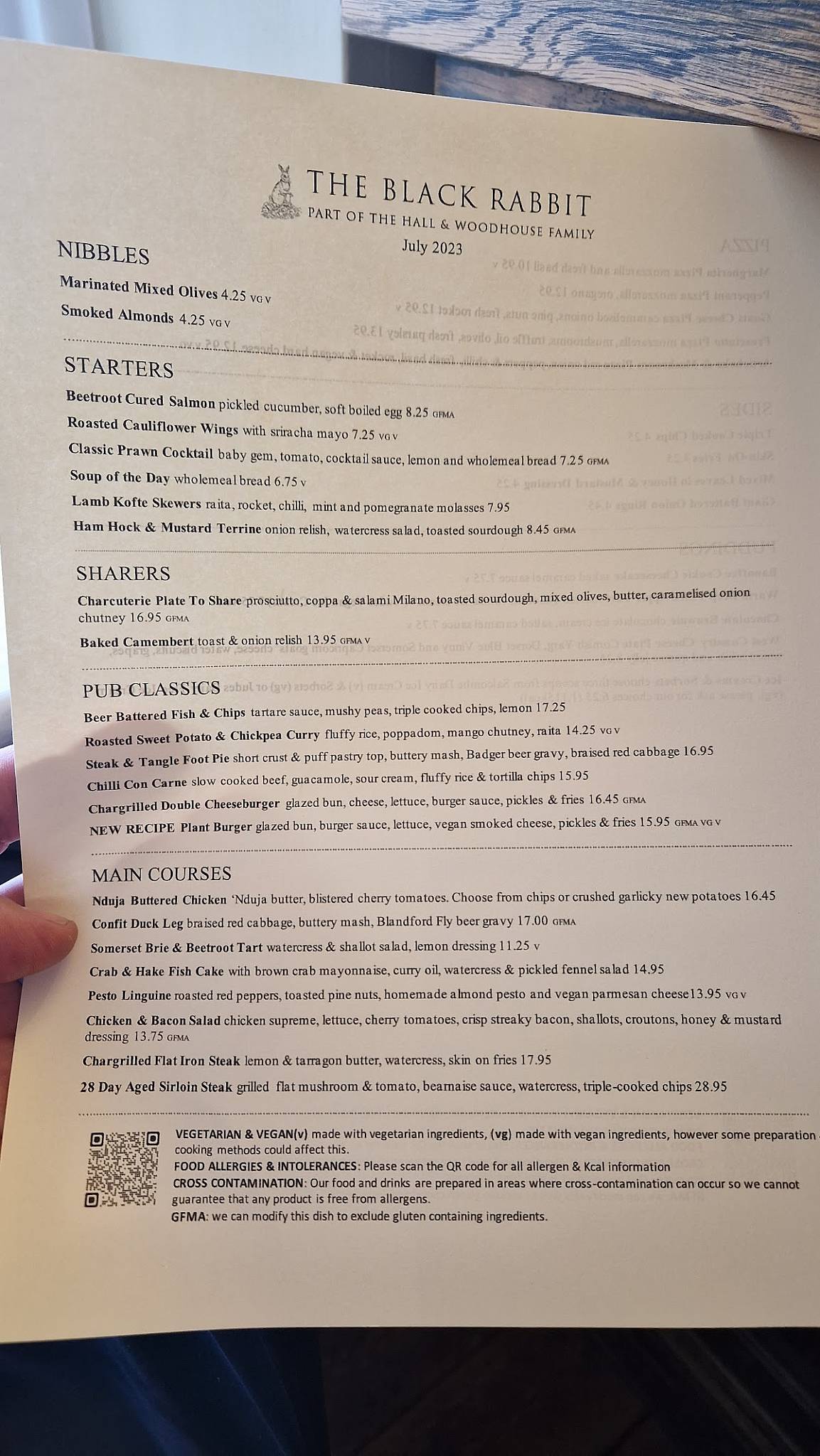 Menu at The Black Rabbit pub & bar, Arundel
