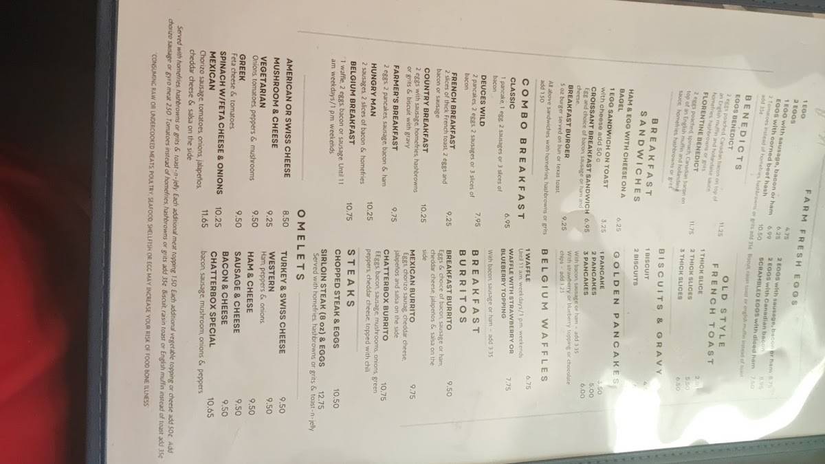 Menu at Bliss Cook House restaurant, Palm Harbor