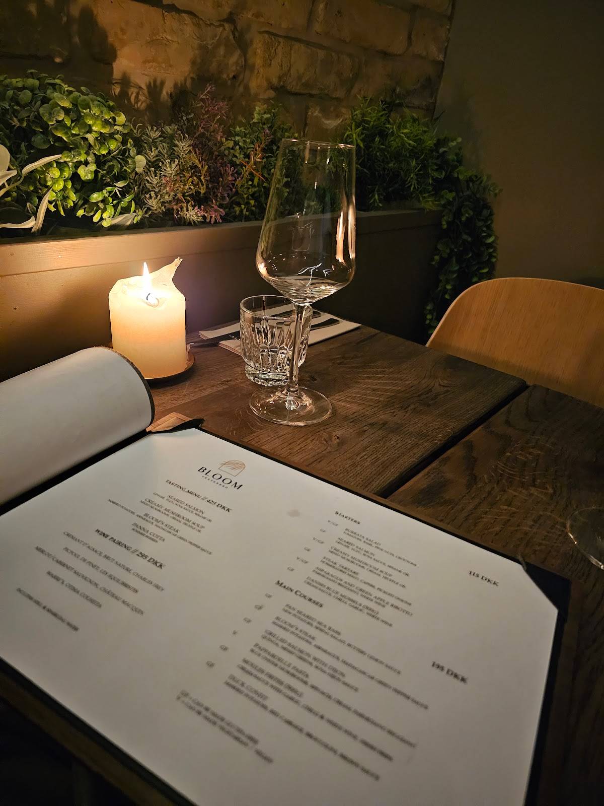 Speisekarte von Bloom Vesterbro restaurant, Kopenhagen