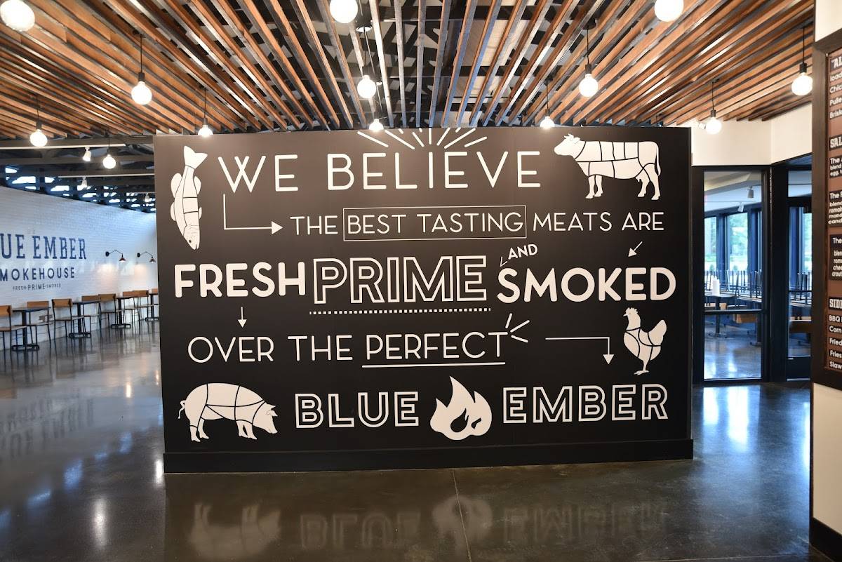 Menu at Blue Ember Smokehouse BBQ, Fort Smith