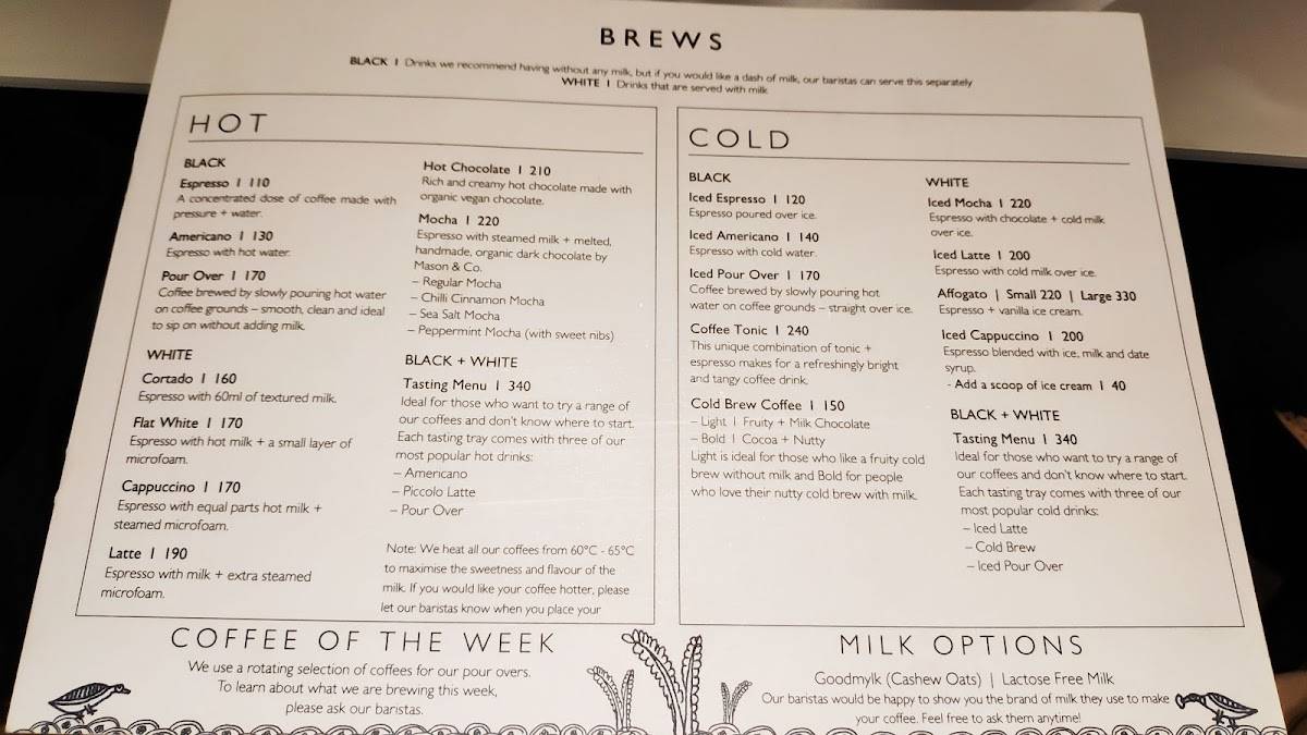 Menu at Blue Tokai Coffee Roasters Infantry Road, Bengaluru