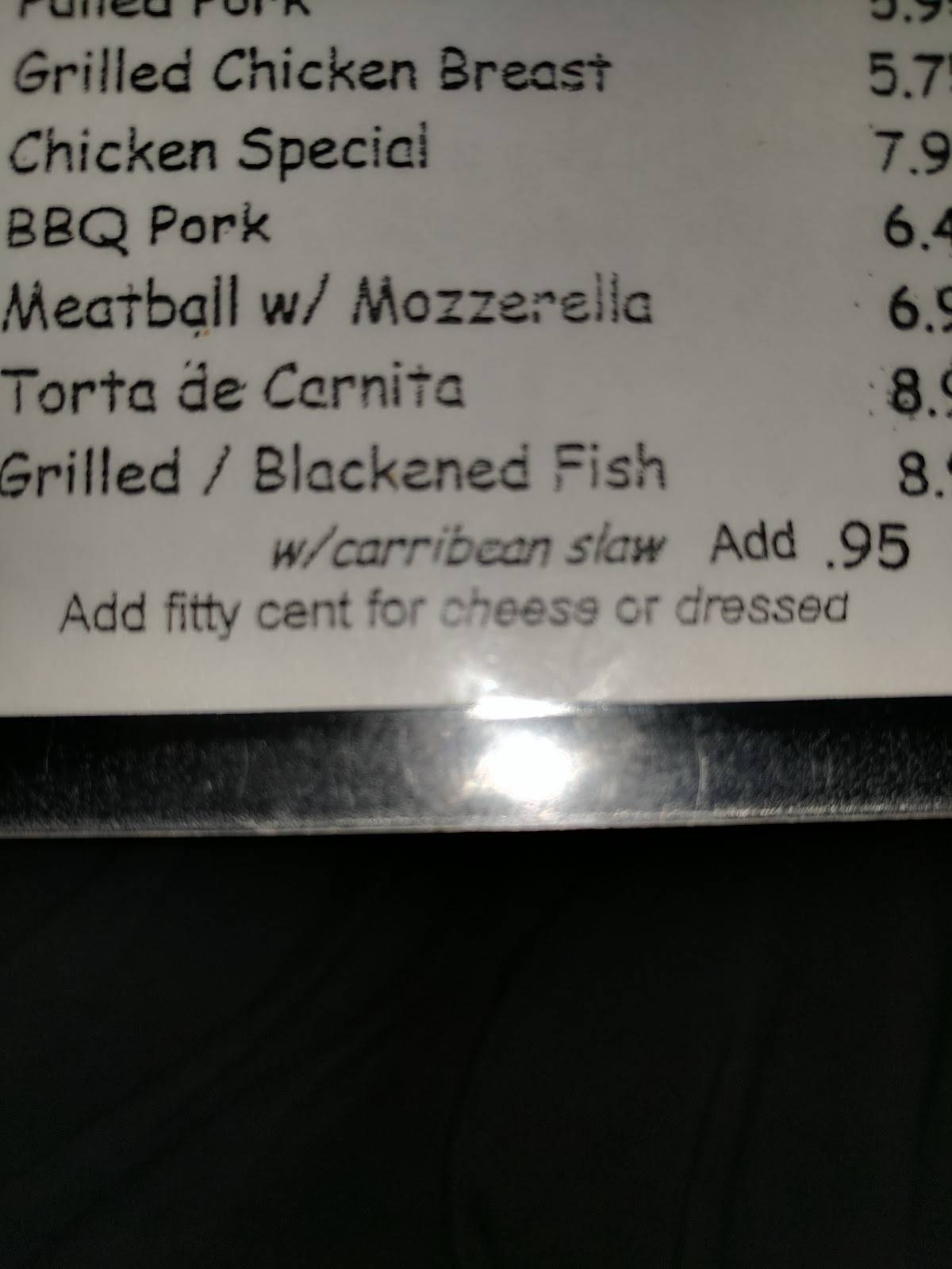 Menu at Blue Tomato restaurant, New Orleans