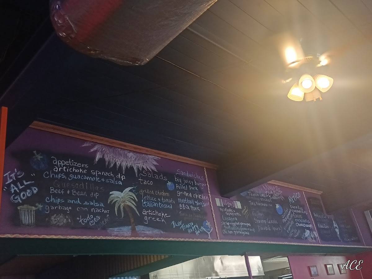 Menu at Blue Tomato restaurant, New Orleans