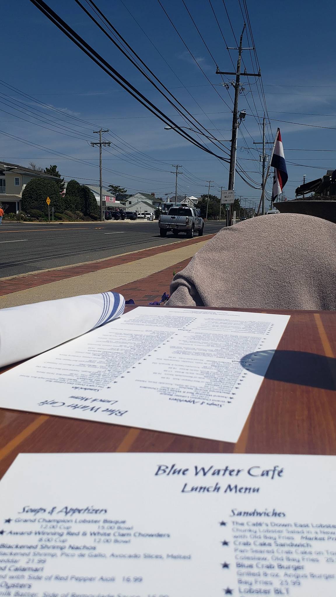 Carta de Blue Water Cafe, Long Beach