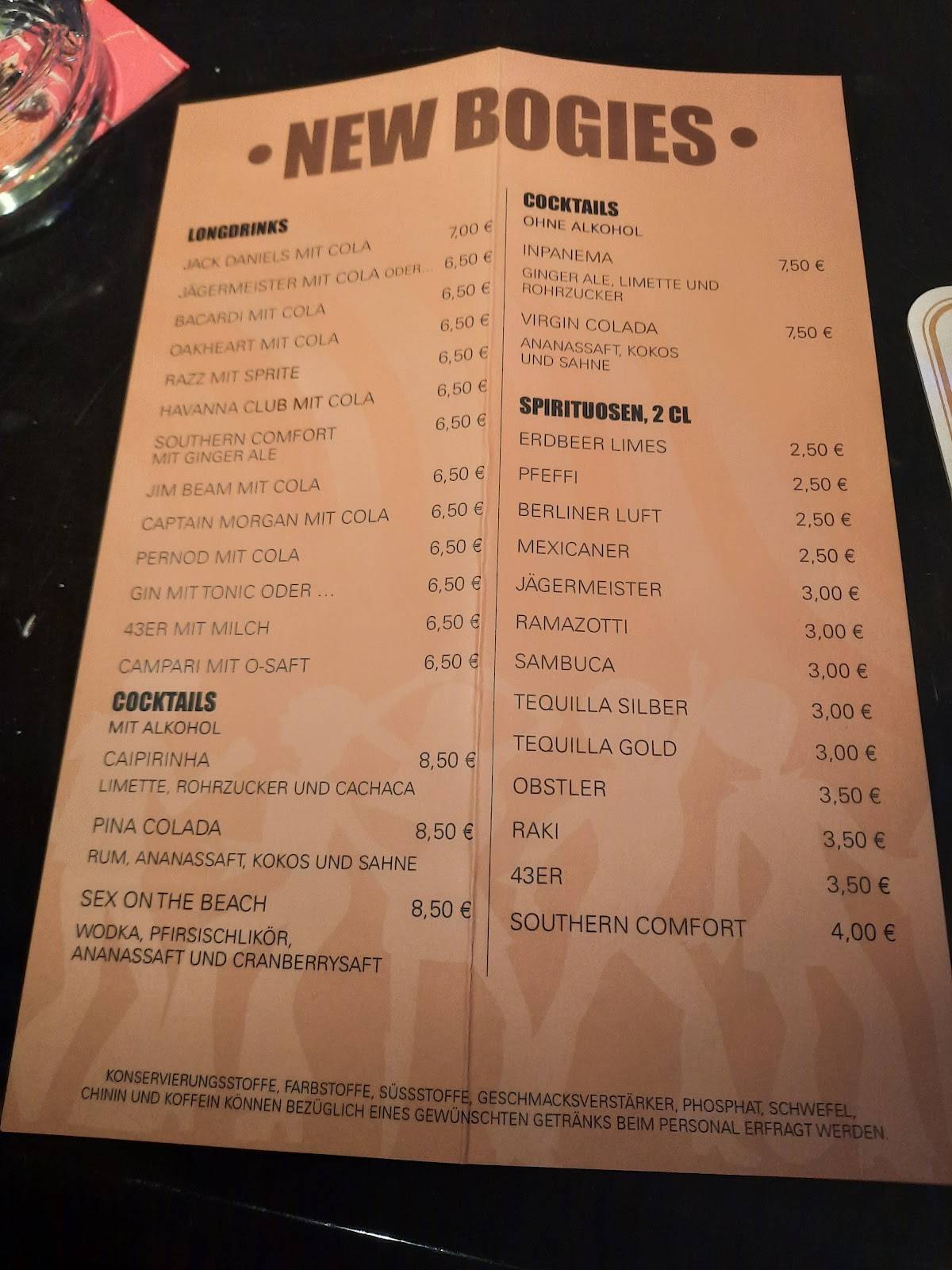 Speisekarte von Bogies - Braunschweig pub & Bar, Braunschweig