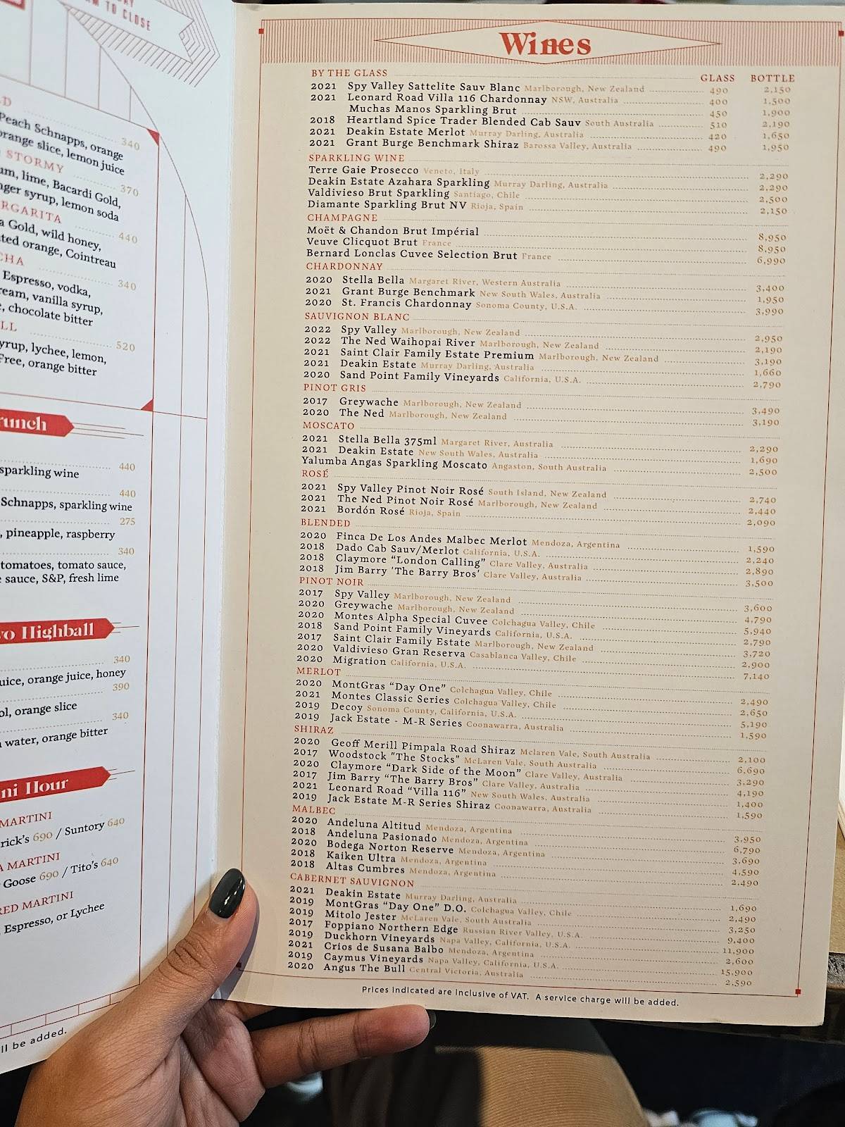 Menu at Bondi&Bourke steakhouse, Makati, Cattleya Condominium