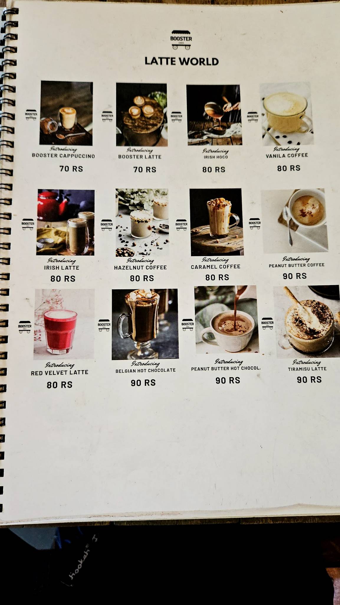 Menu at Booster Chaya, Kottayam