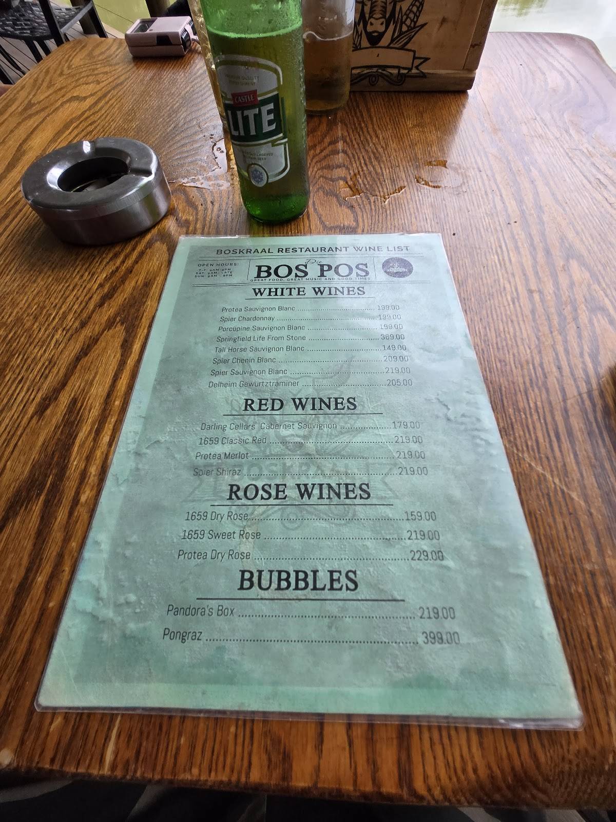 Menu au Boskraal Restaurant & Venue Harties, Hartbeespoort