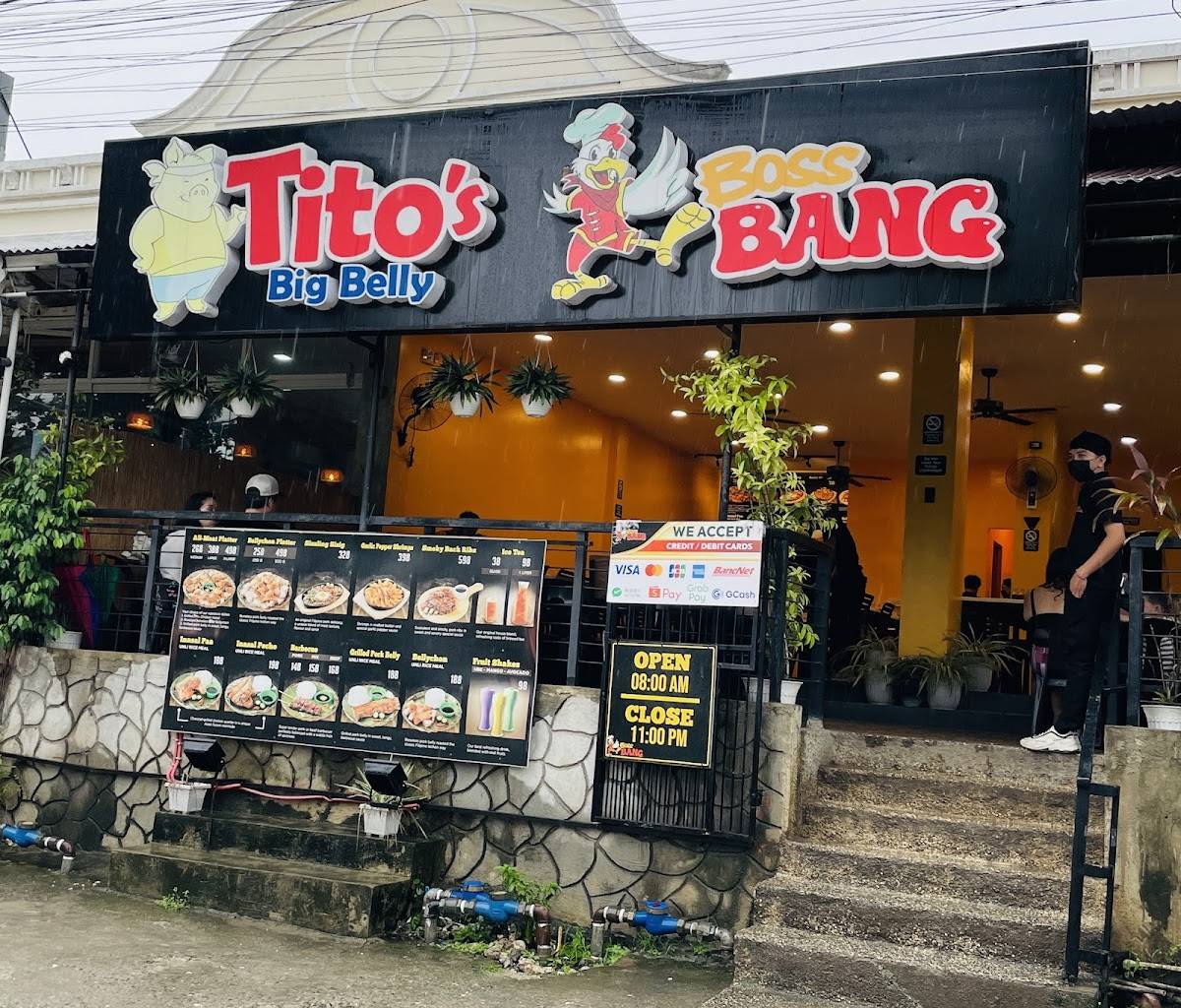 Menu at Boss Bang x Tito's Big Belly restaurant, Panglao
