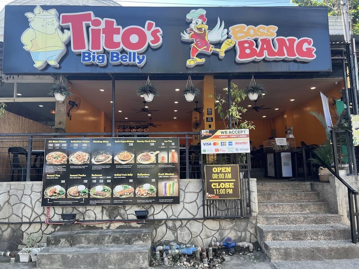Menu at Boss Bang x Tito's Big Belly restaurant, Panglao