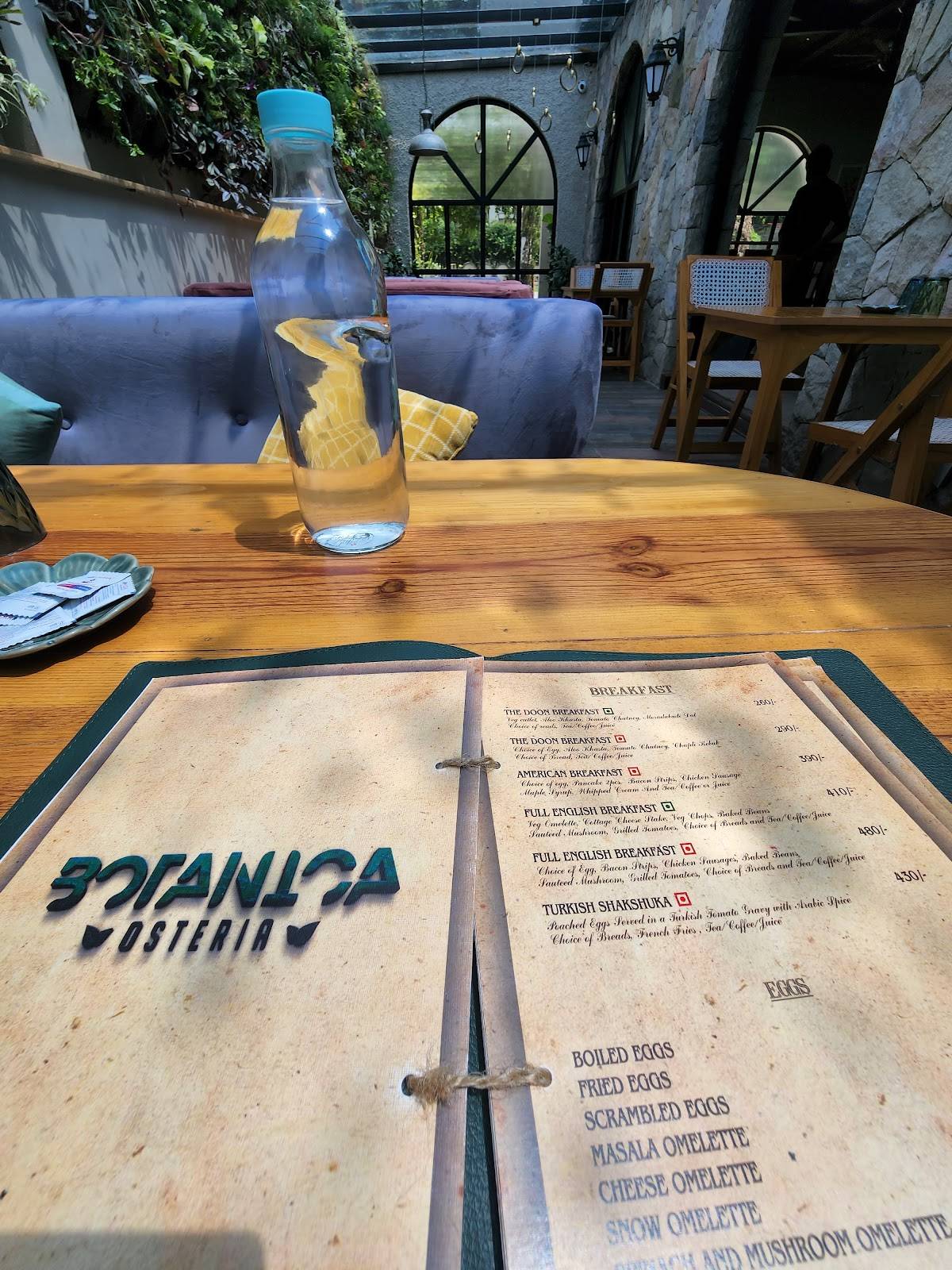 Menu at Botanica Osteria, Dehradun