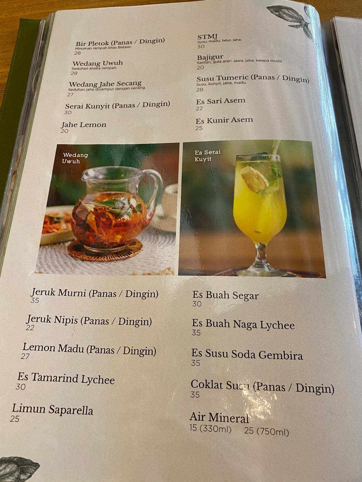 Menu at Botanika - Kertajaya Indah restaurant, Surabaya