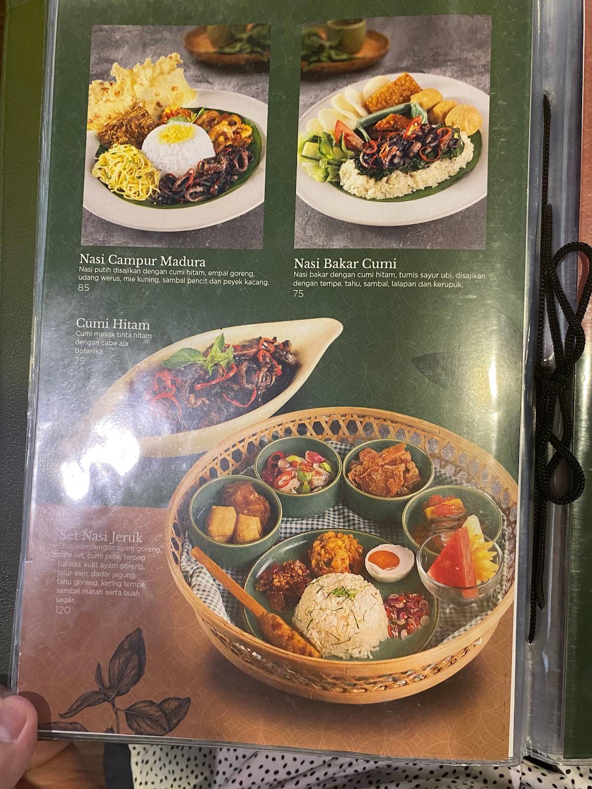 Menu at Botanika - Kertajaya Indah restaurant, Surabaya