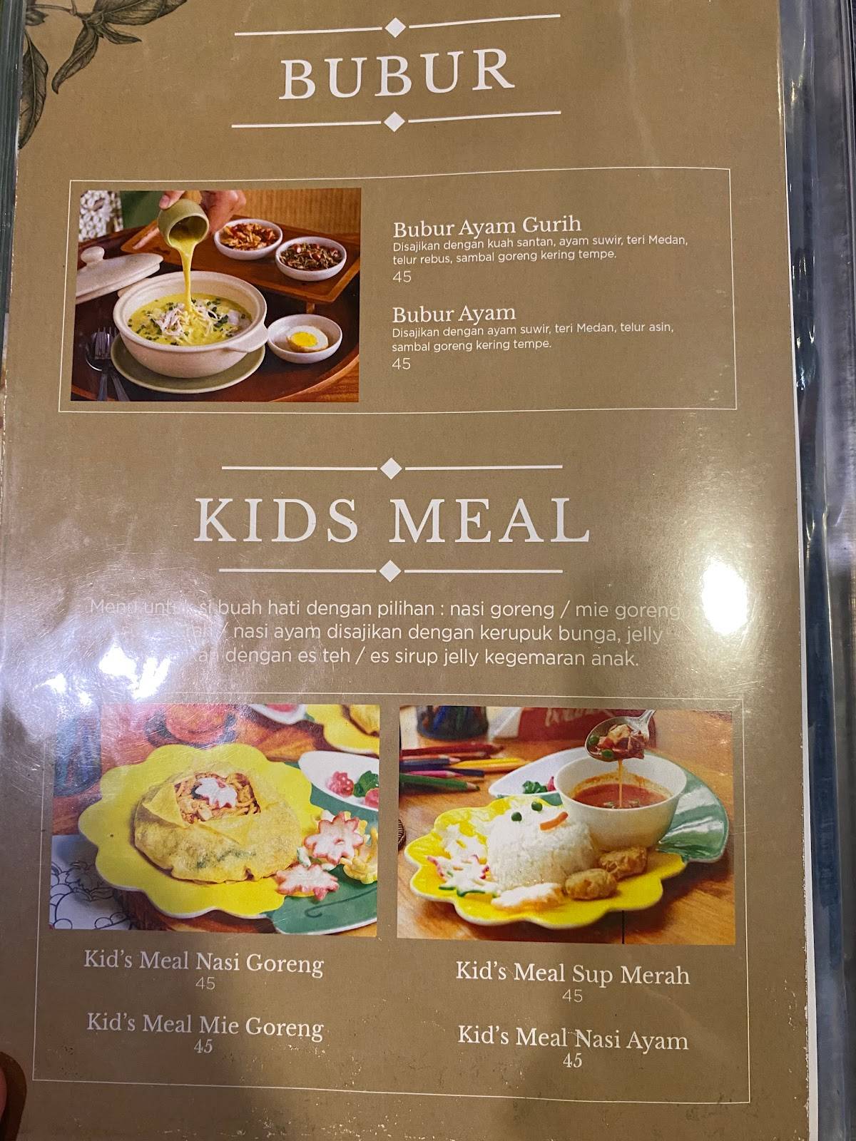 Menu at Botanika - Kertajaya Indah restaurant, Surabaya
