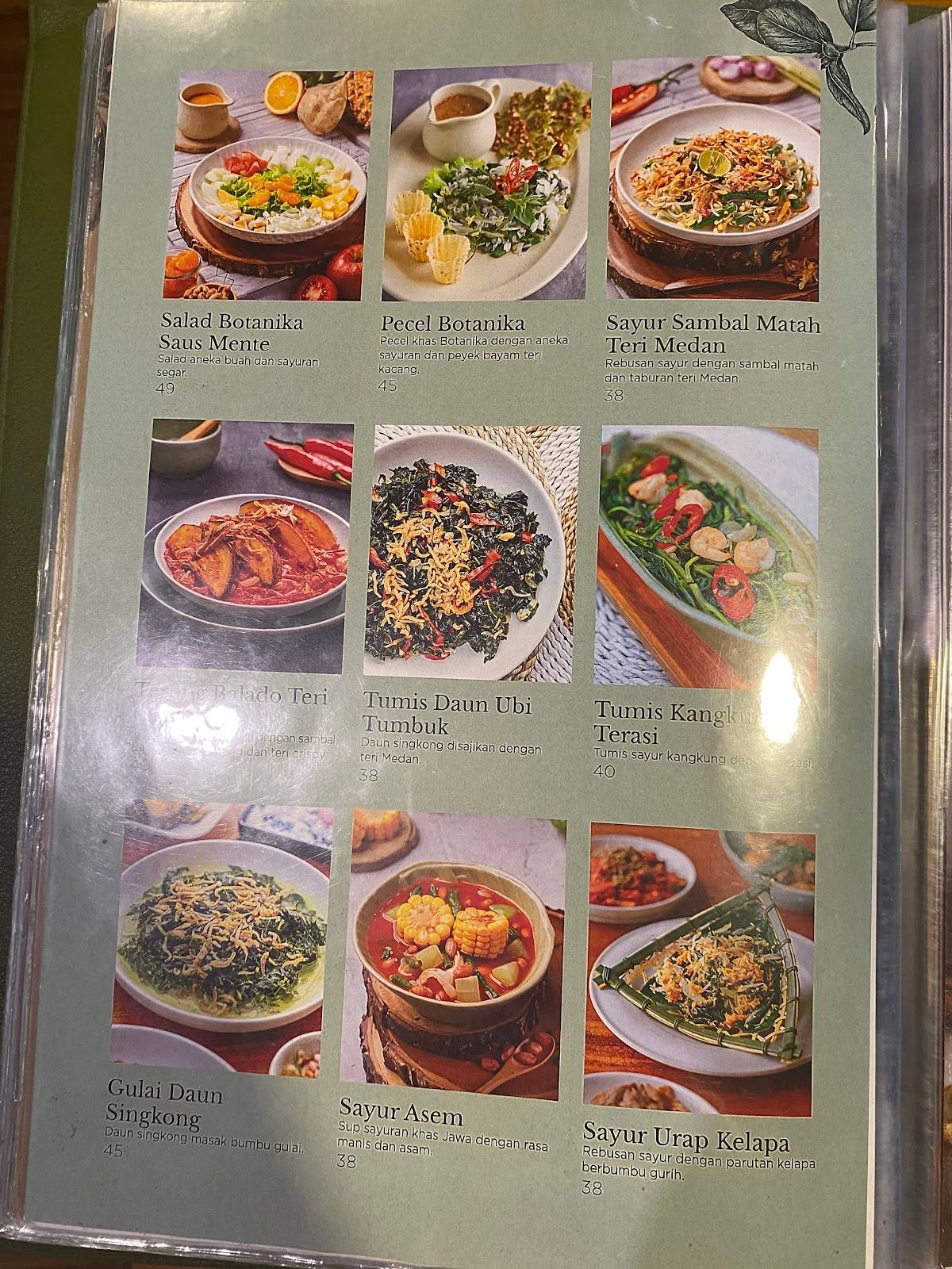 Menu at Botanika - Kertajaya Indah restaurant, Surabaya