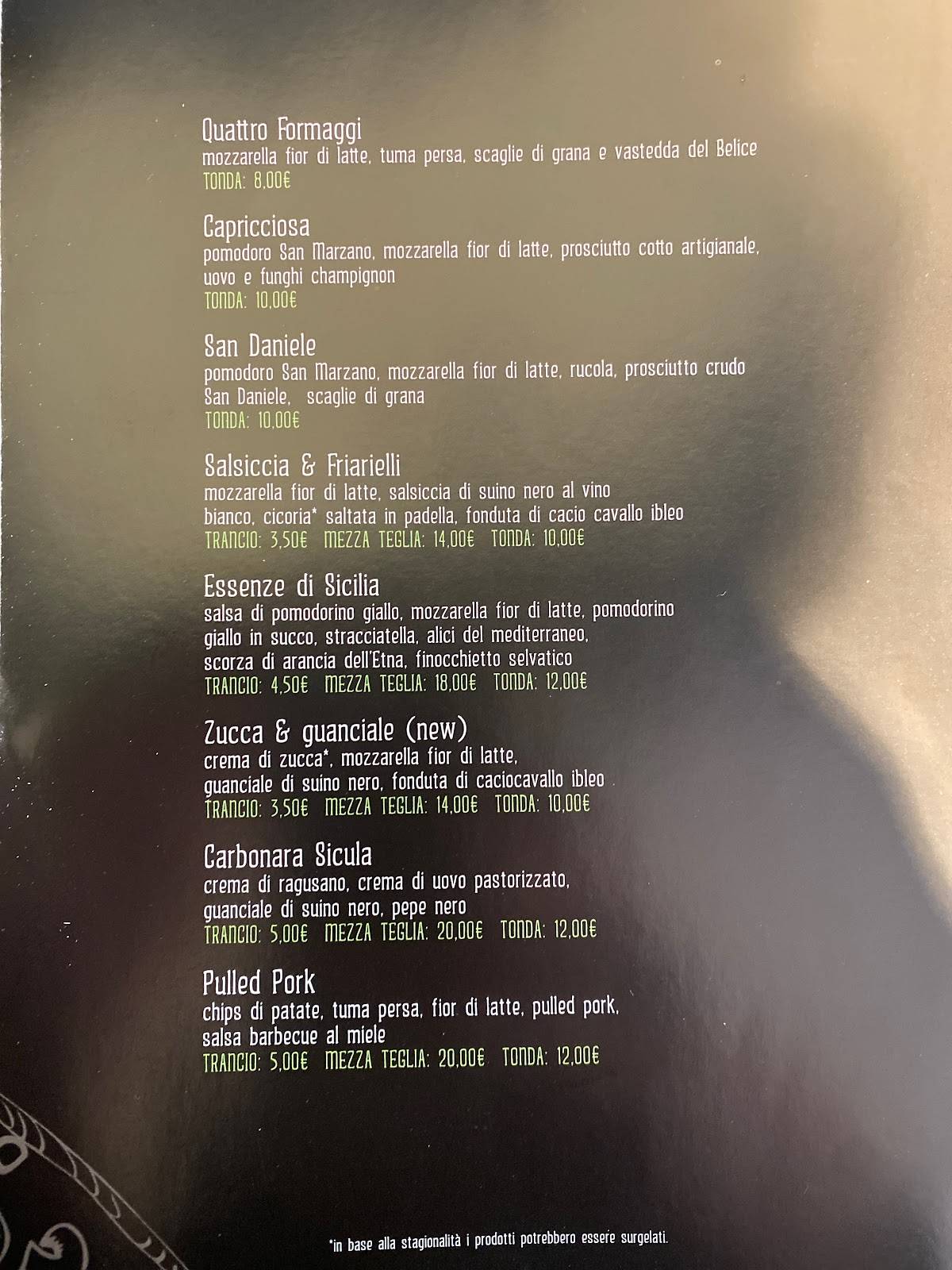 Speisekarte von Botanike Pizza Street Food, Catania