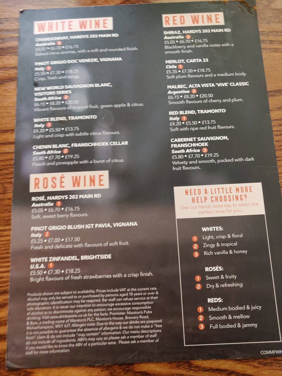 Menu at Sugar Mill restaurant, Bourne