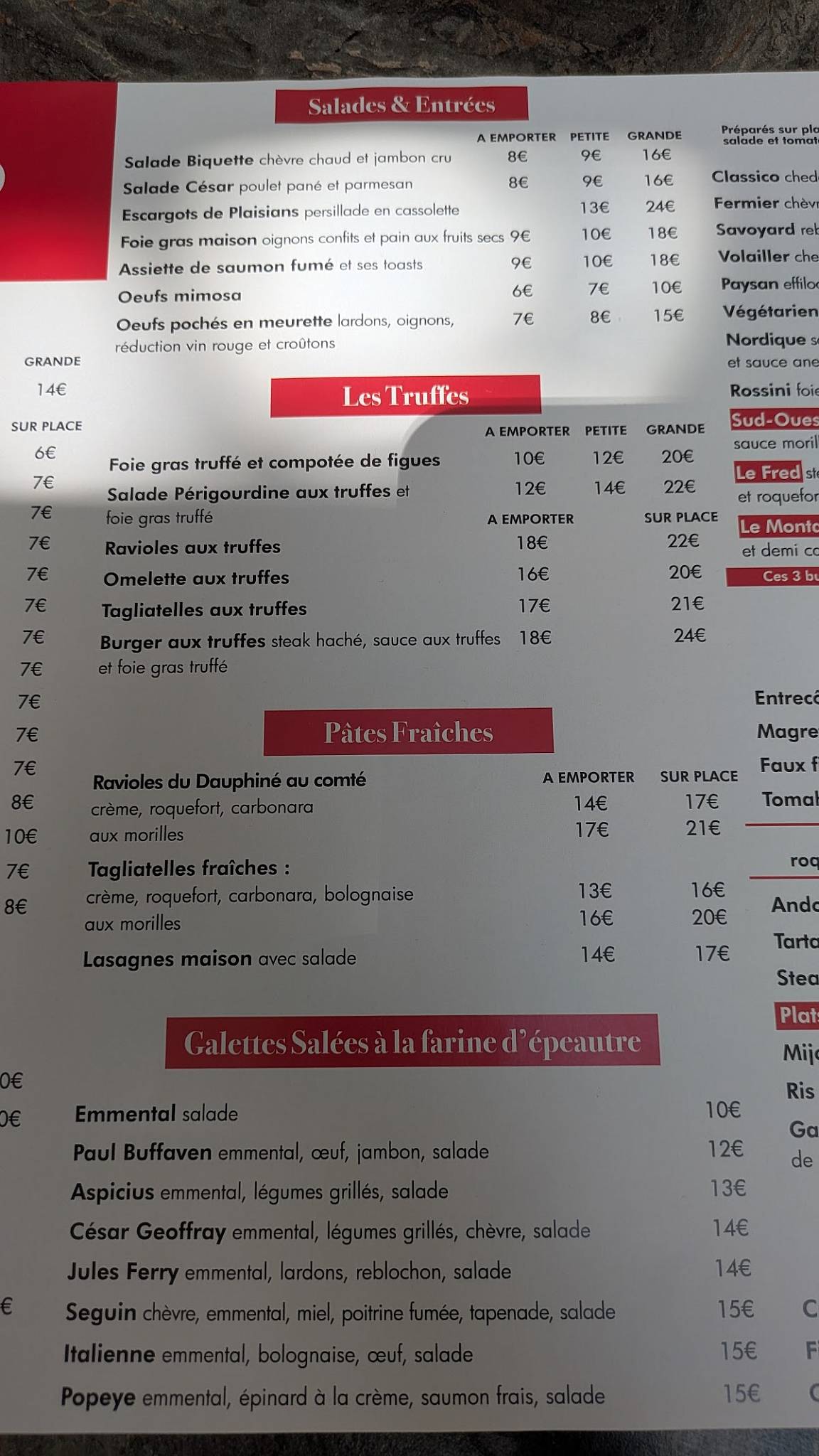 Menu au Brasserie chez Fred restaurant, Vaison-la-Romaine