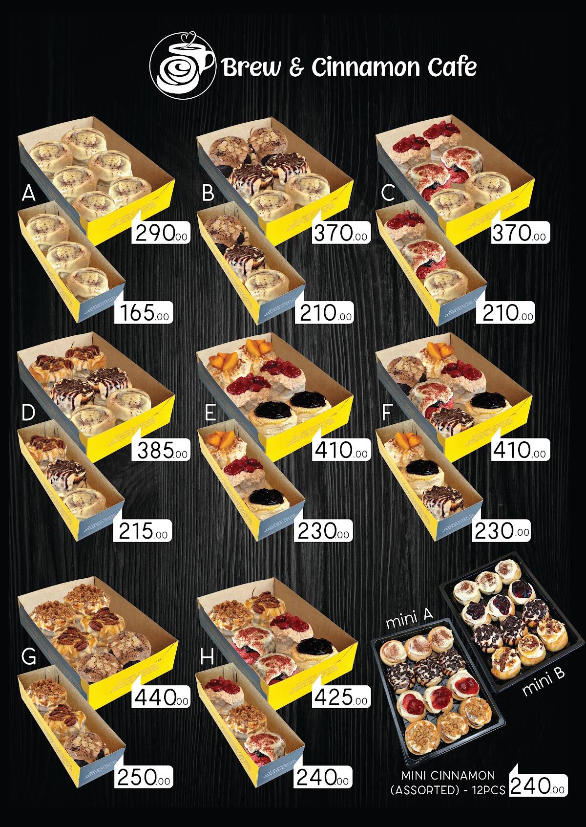 Menu at Brew and Cinnamon Cafe, Davao City