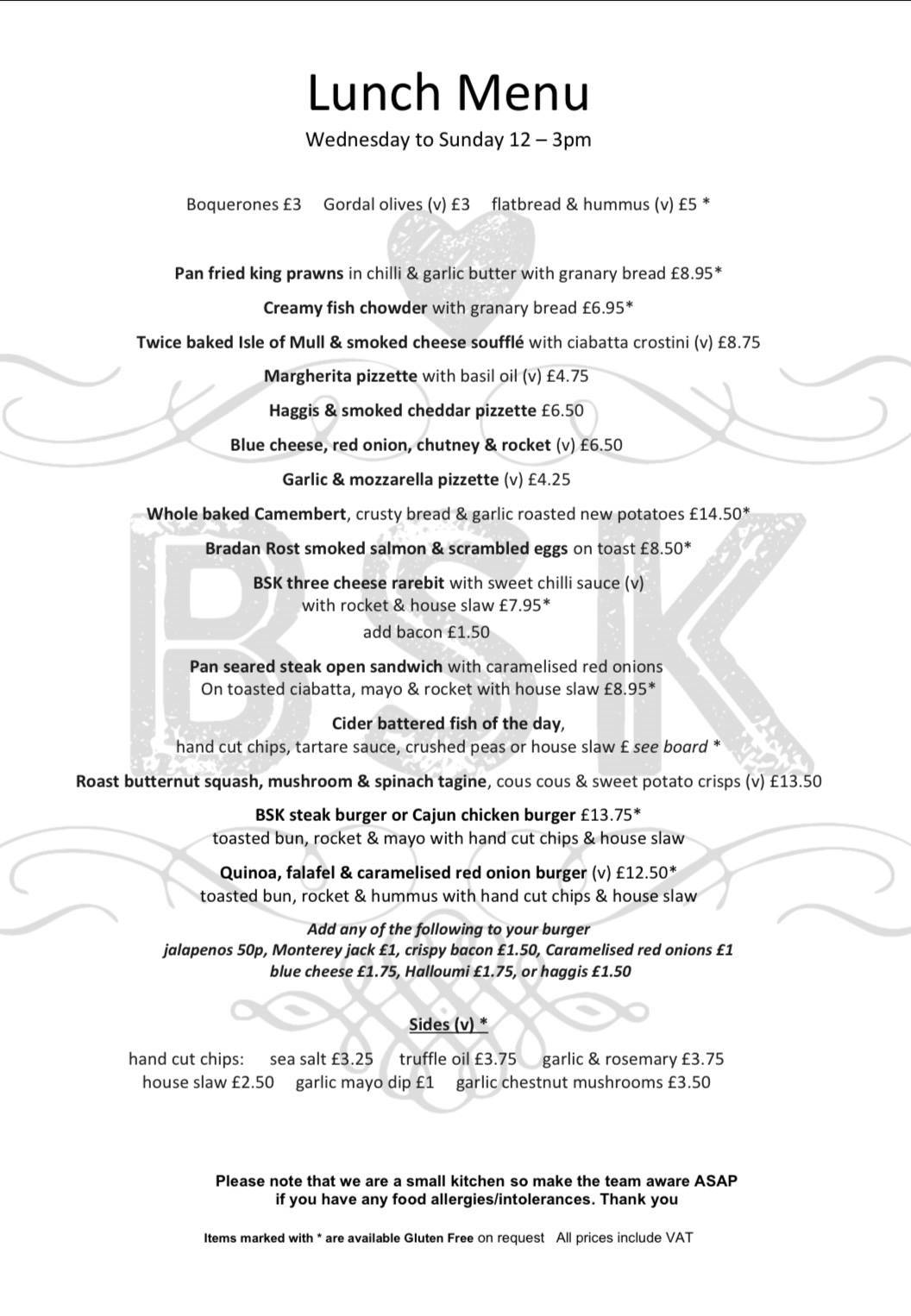 Menu at Bridge Street Bar, Dollar